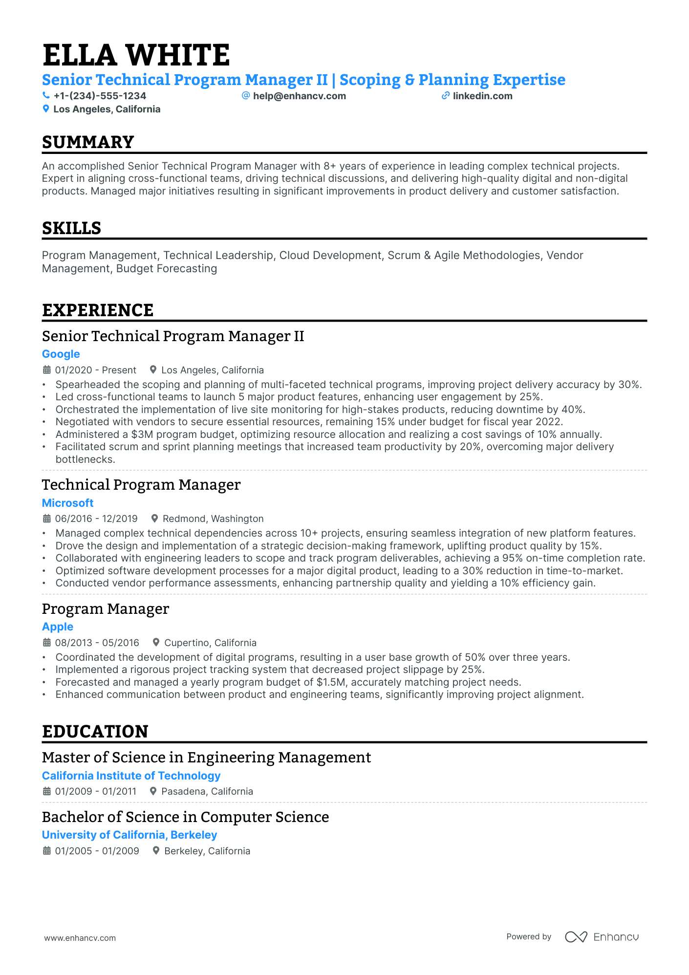 10 Technical Program Manager Resume Examples & Guide for 2025