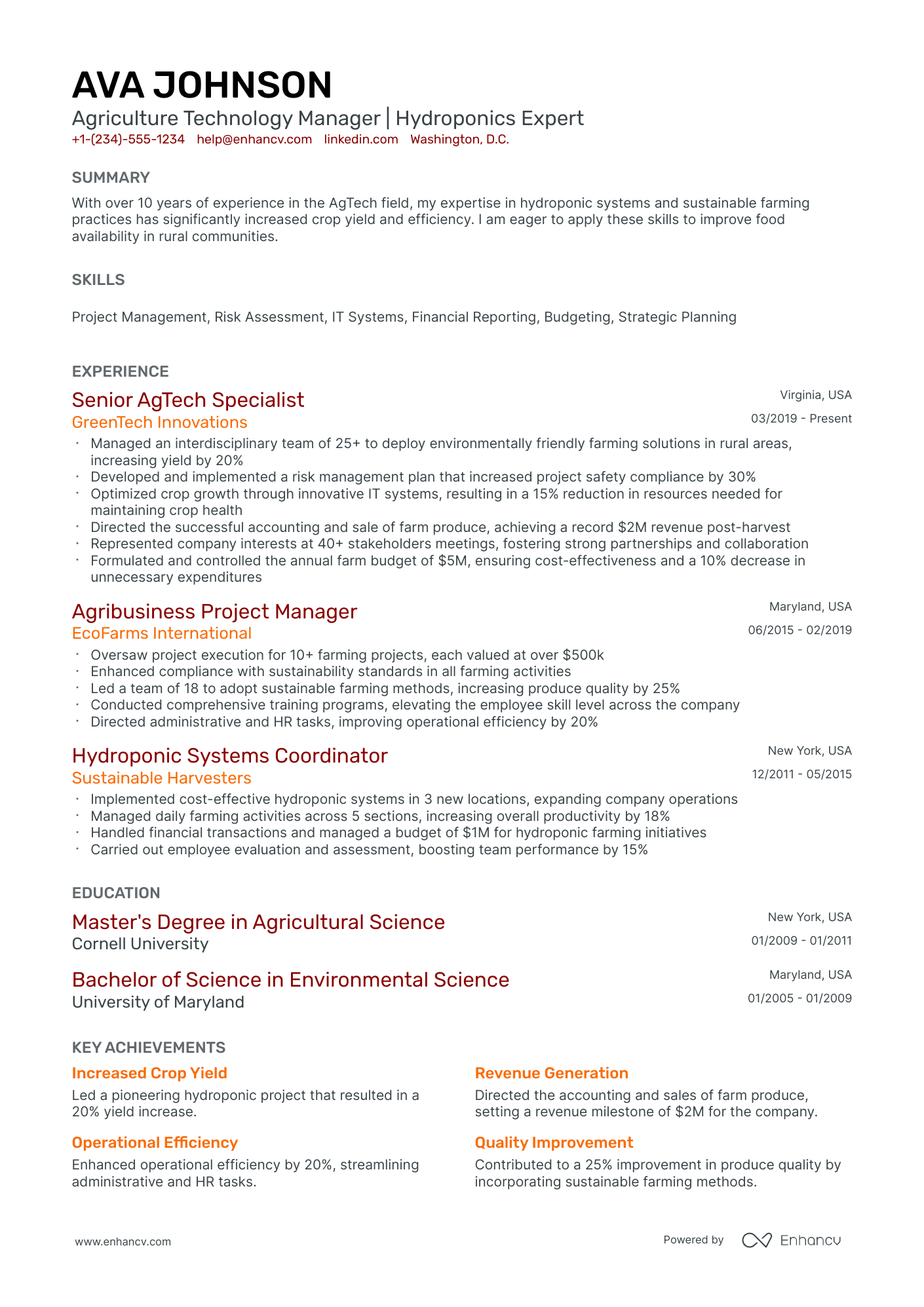 10 Farm Manager Resume Examples & Guide for 2025