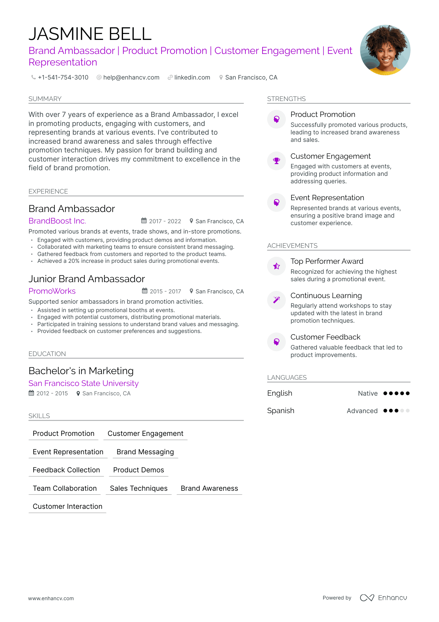 5 Brand Ambassador Resume Examples & Guide for 2023