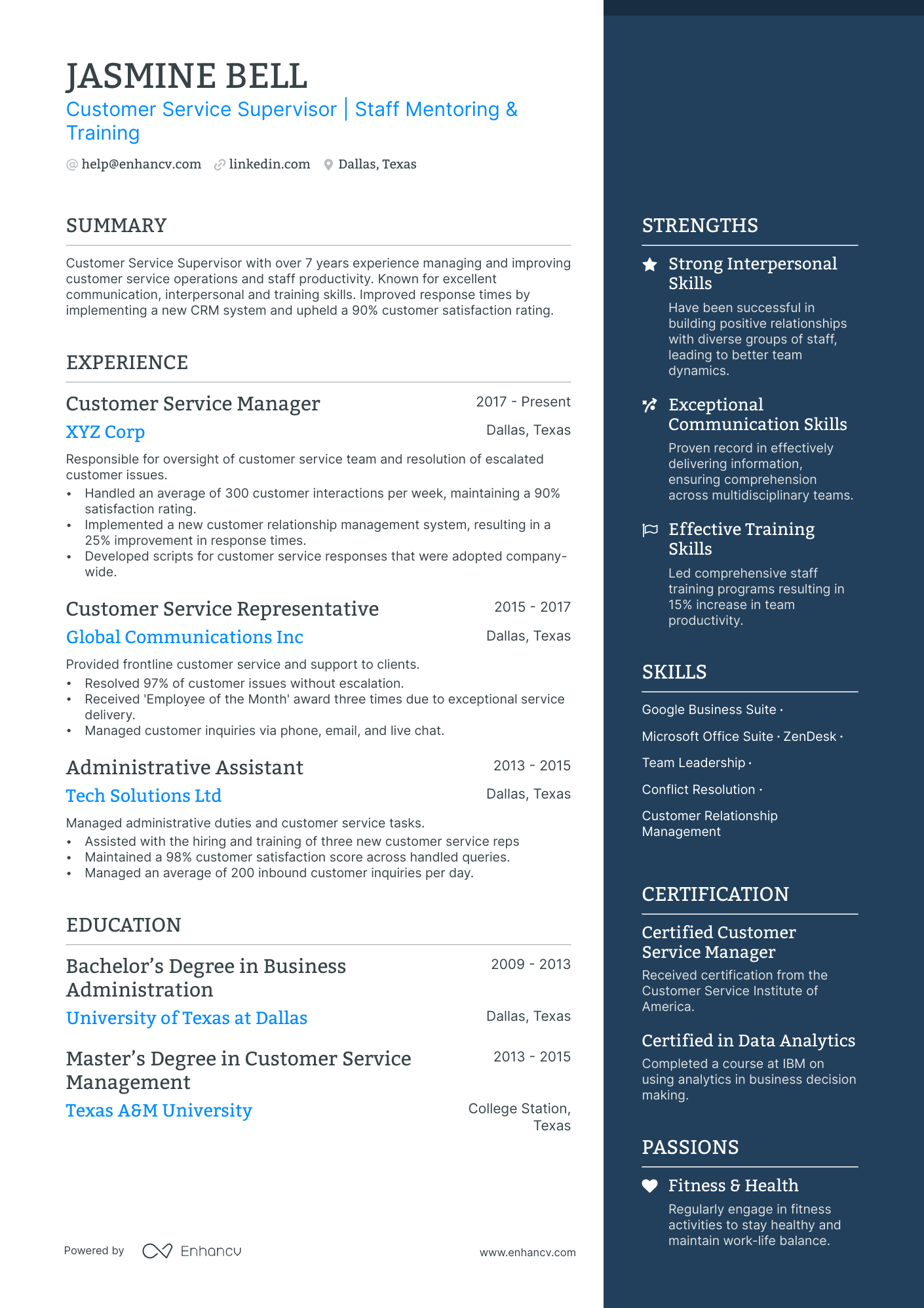 5 Customer Service Supervisor Resume Examples & Guide for 2024