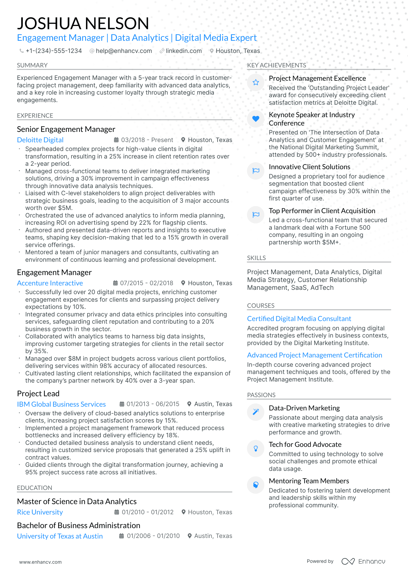10 Engagement Manager Resume Examples & Guide for 2026