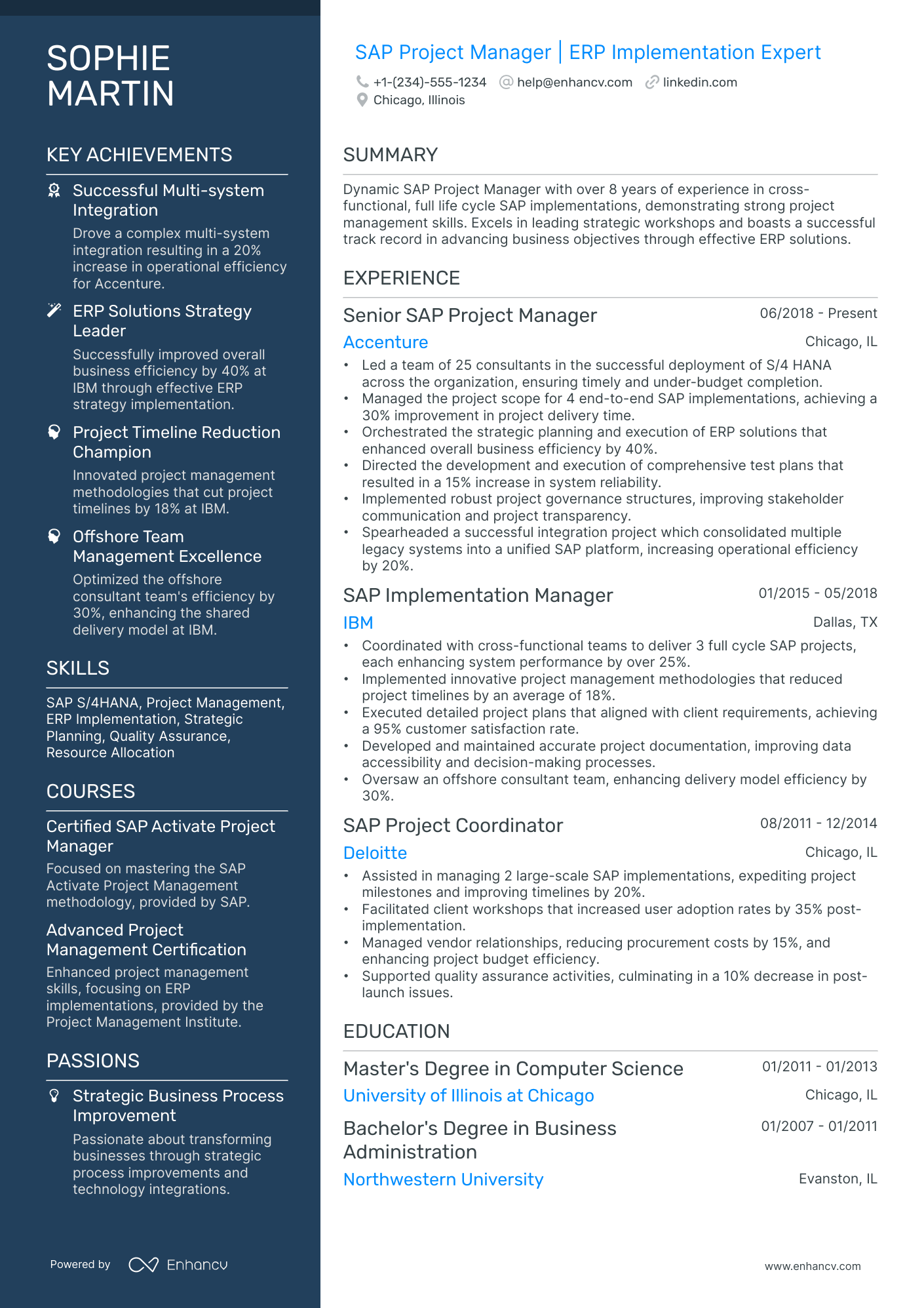 10 SAP Project Manager Resume Examples & Guide for 2025