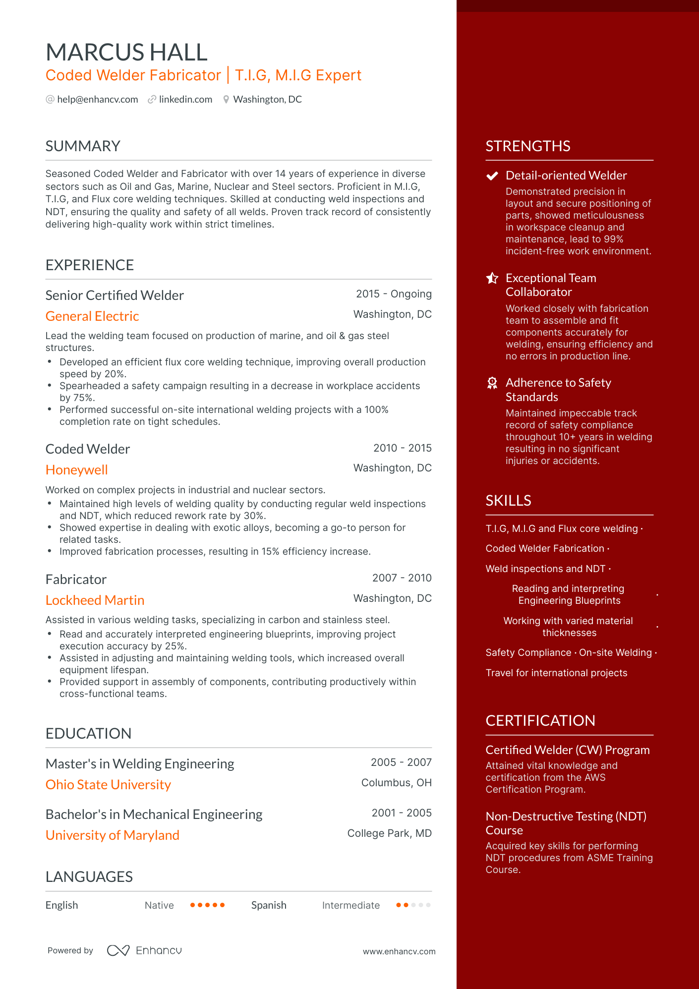 5 Welder Fabricator Resume Examples & Guide for 2024
