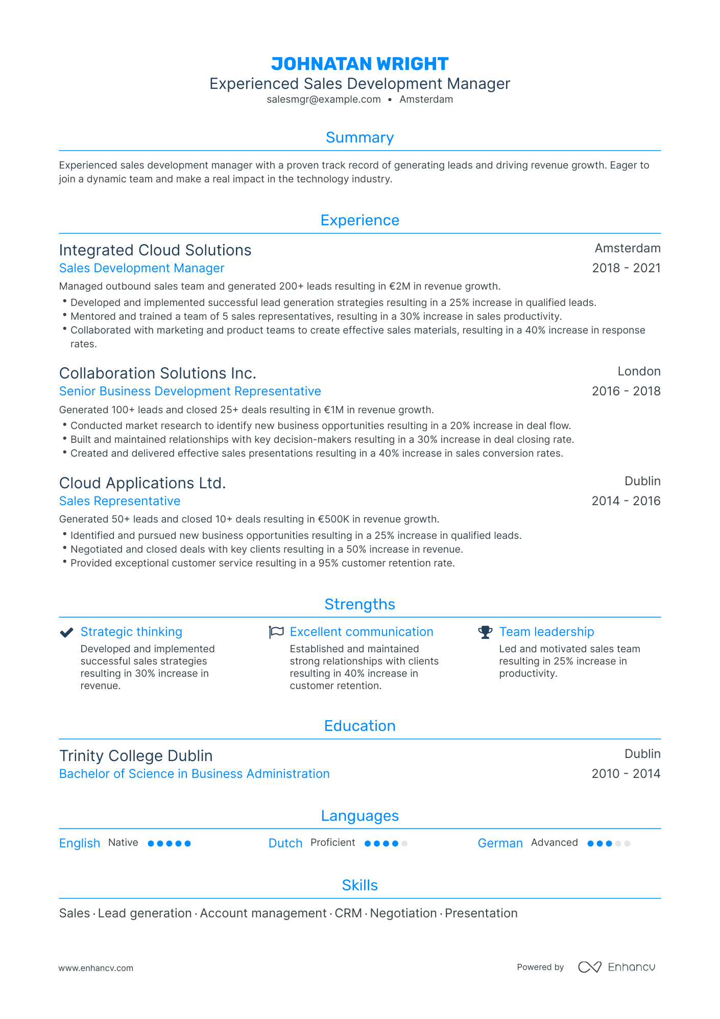 5 Sales Development Manager Resume Examples & Guide for 2024