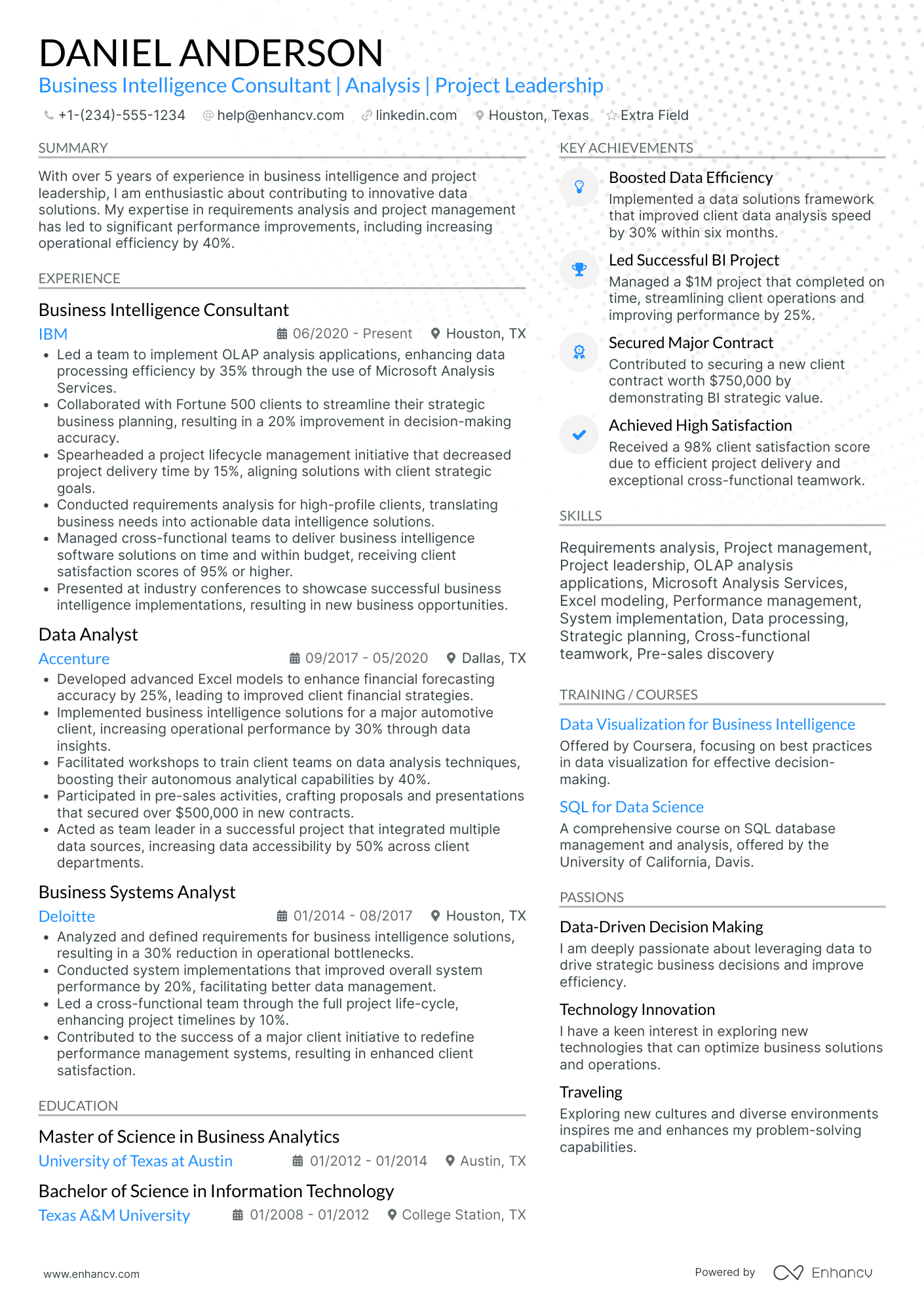 20 Business Intelligence Resume Examples & Guide for 2025