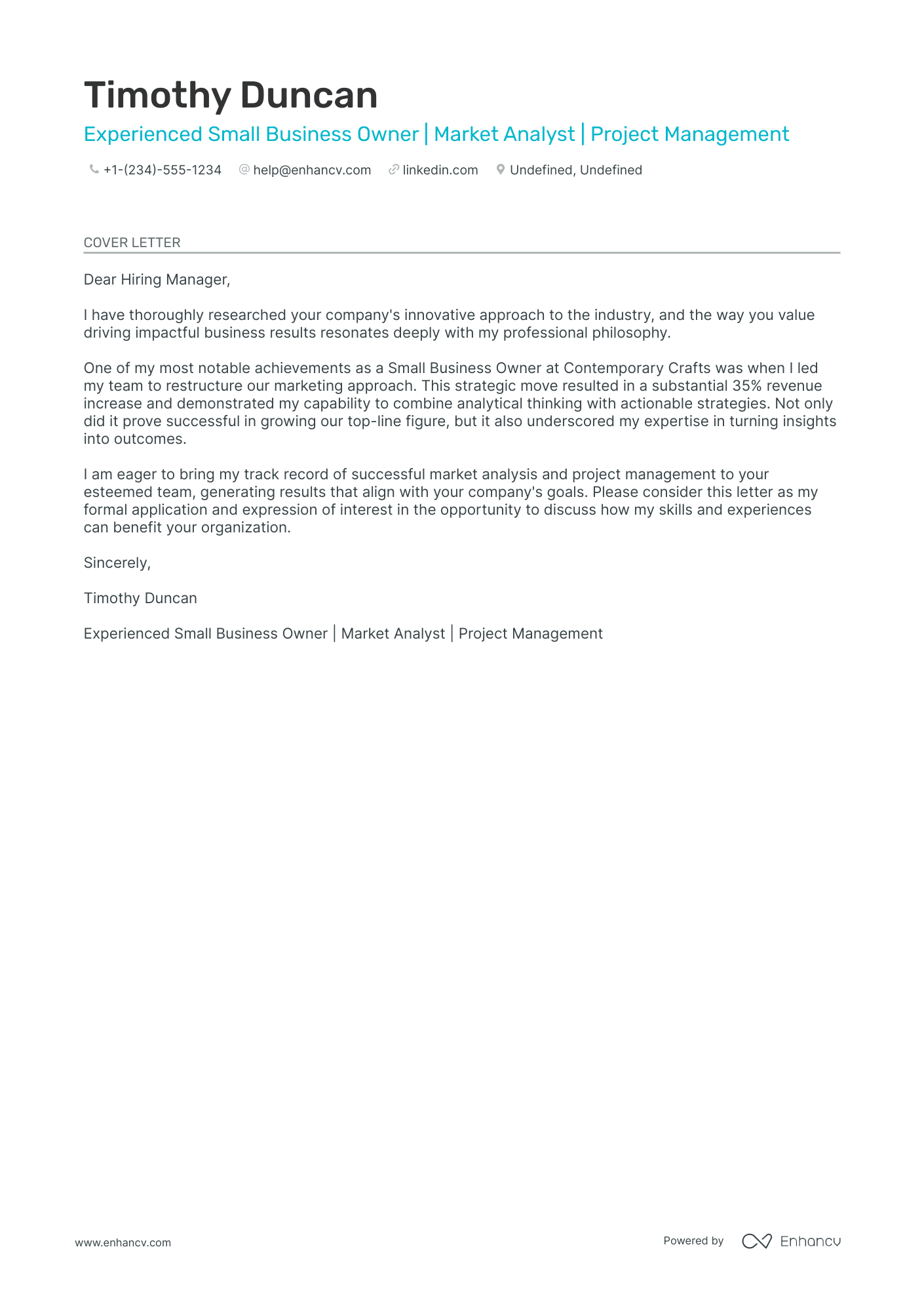7 Professional Business Owner Cover Letter Examples and Template for ...
