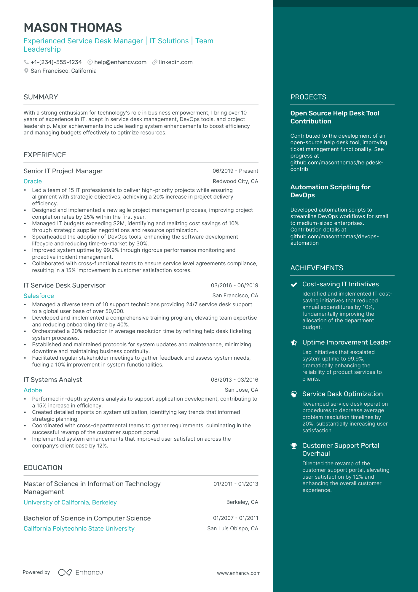 5 Service Desk Manager Resume Examples & Guide for 2024