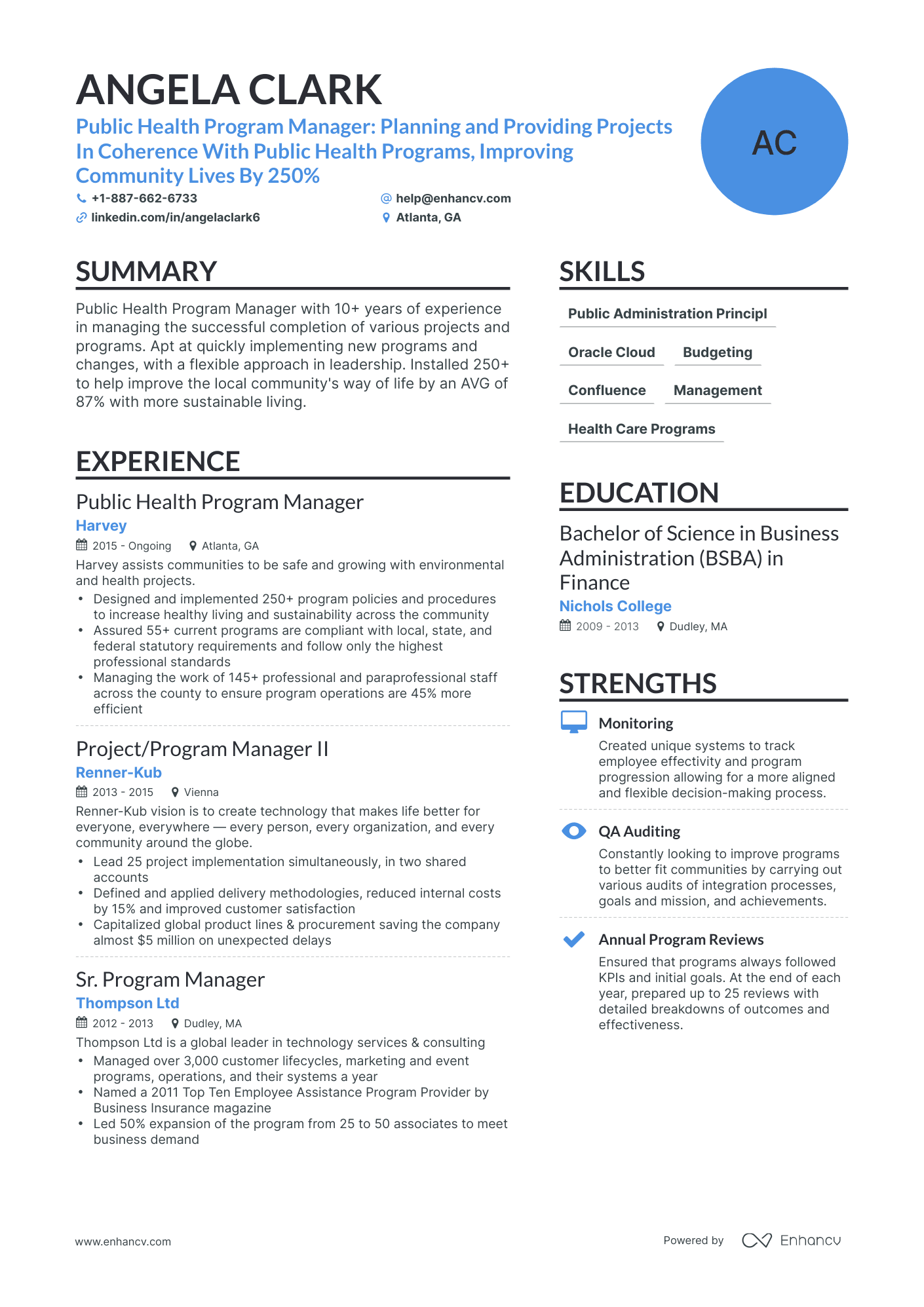 5 Public Health Program Manager Resume Examples & Guide for 2024