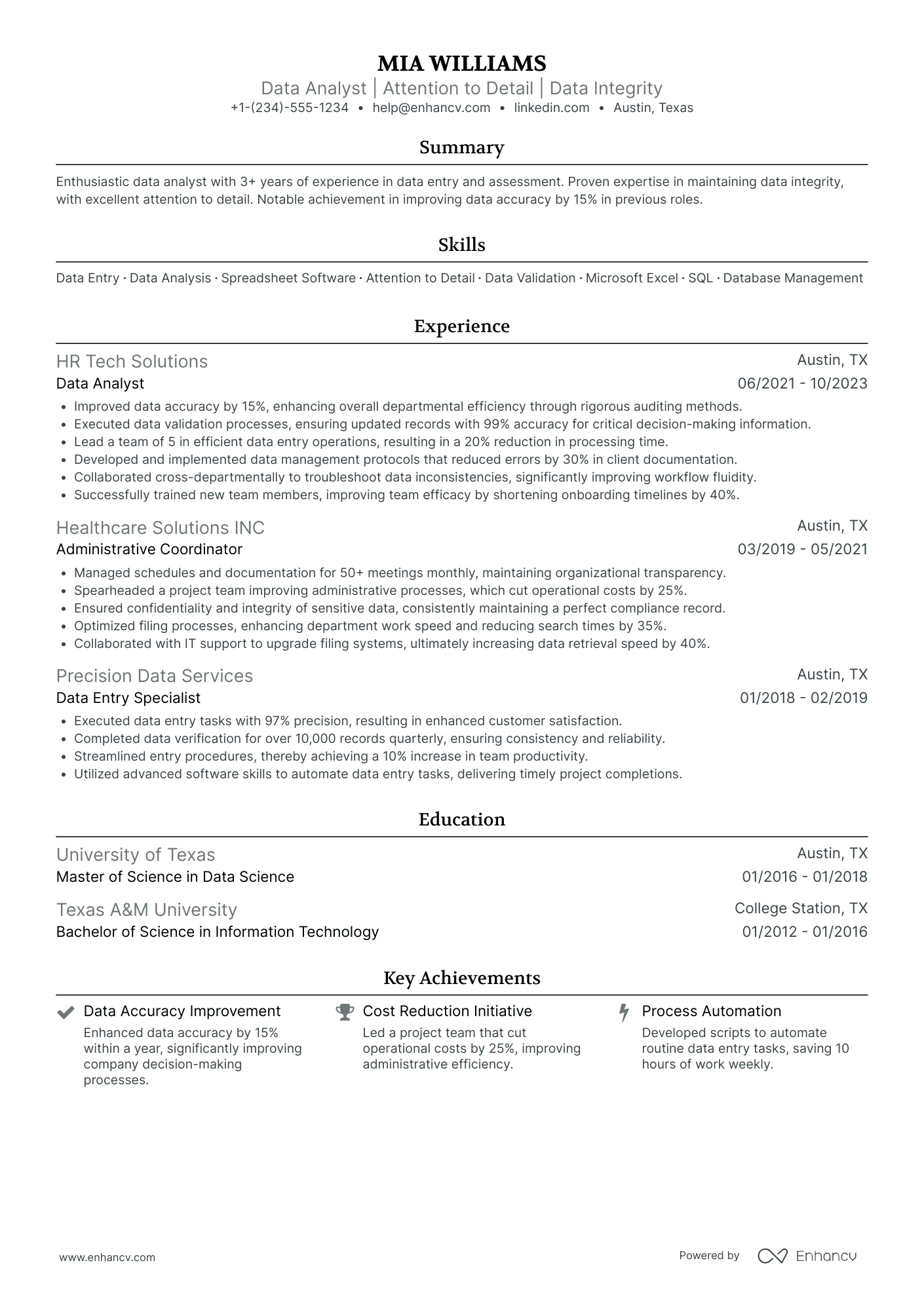 9 Data Entry Resume Examples & Guide for 2025