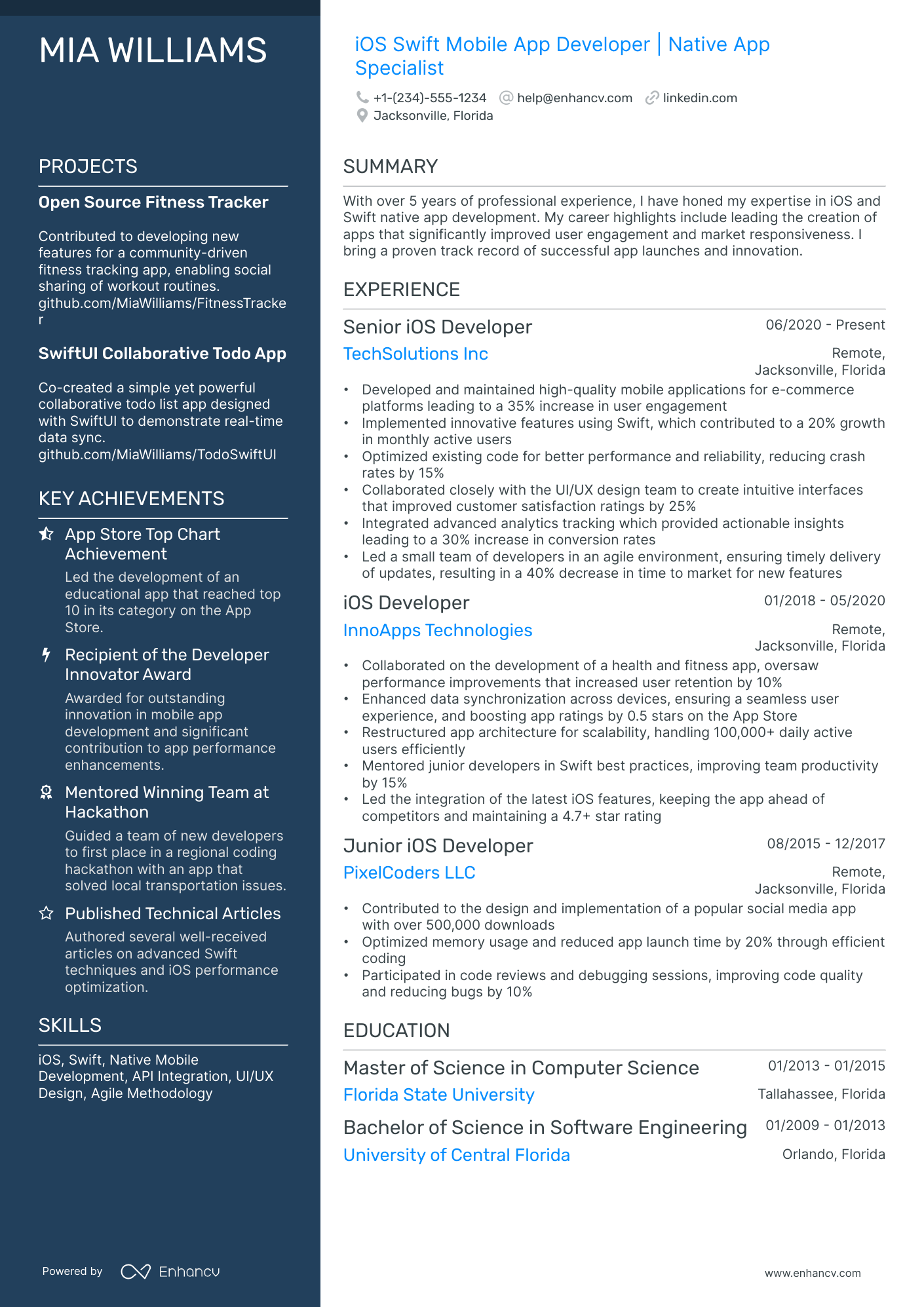 10 Mobile Application Developer Resume Examples & Guide for 2025