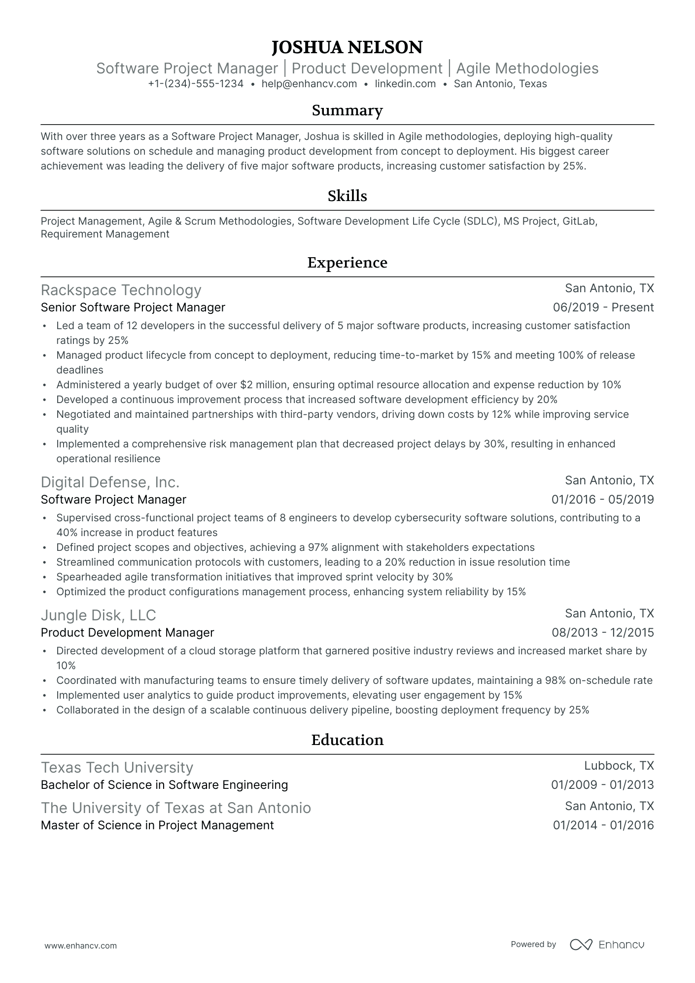 10 Software Project Manager Resume Examples & Guide for 2025