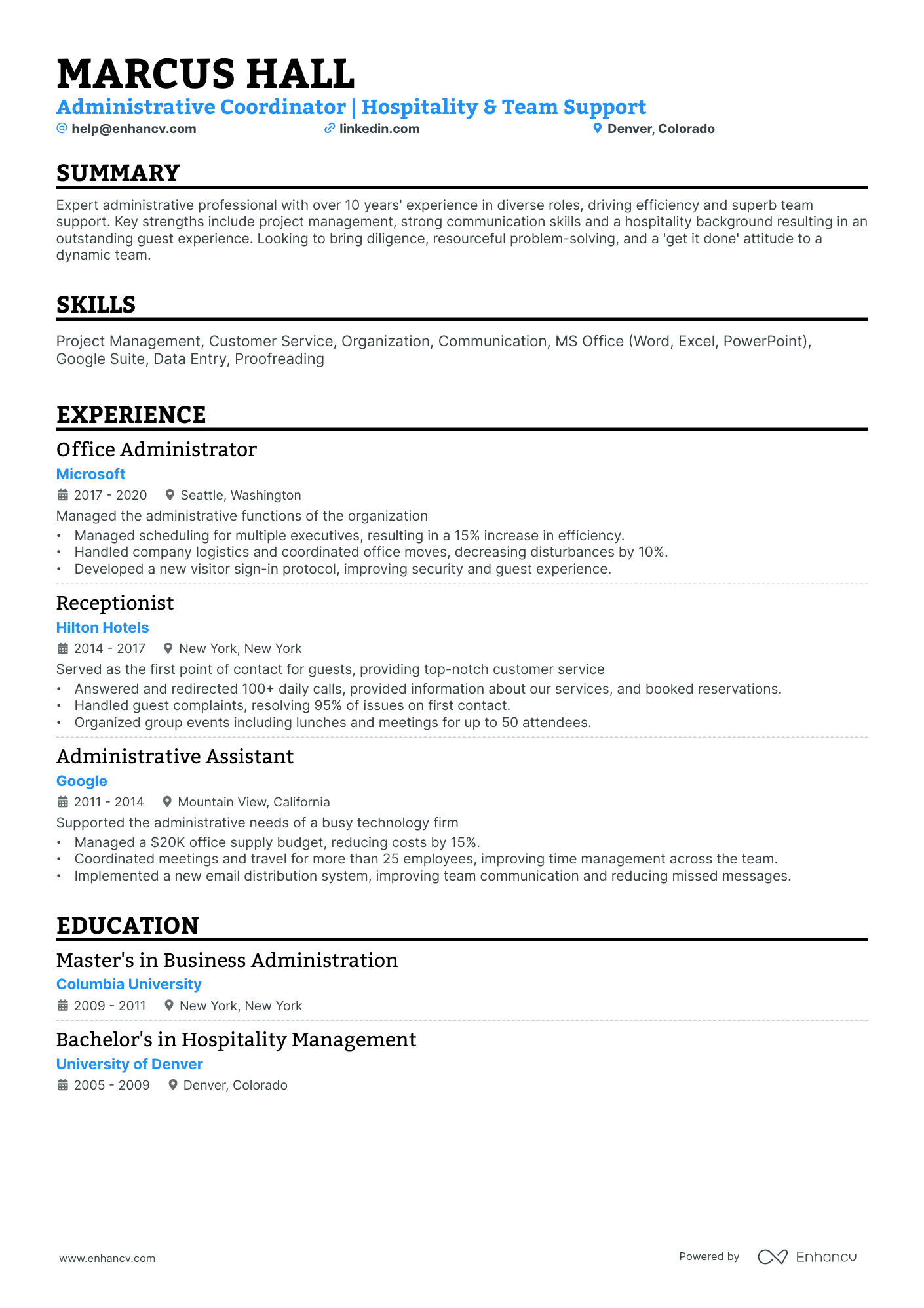 10 Administrative Coordinator Resume Examples & Guide for 2026