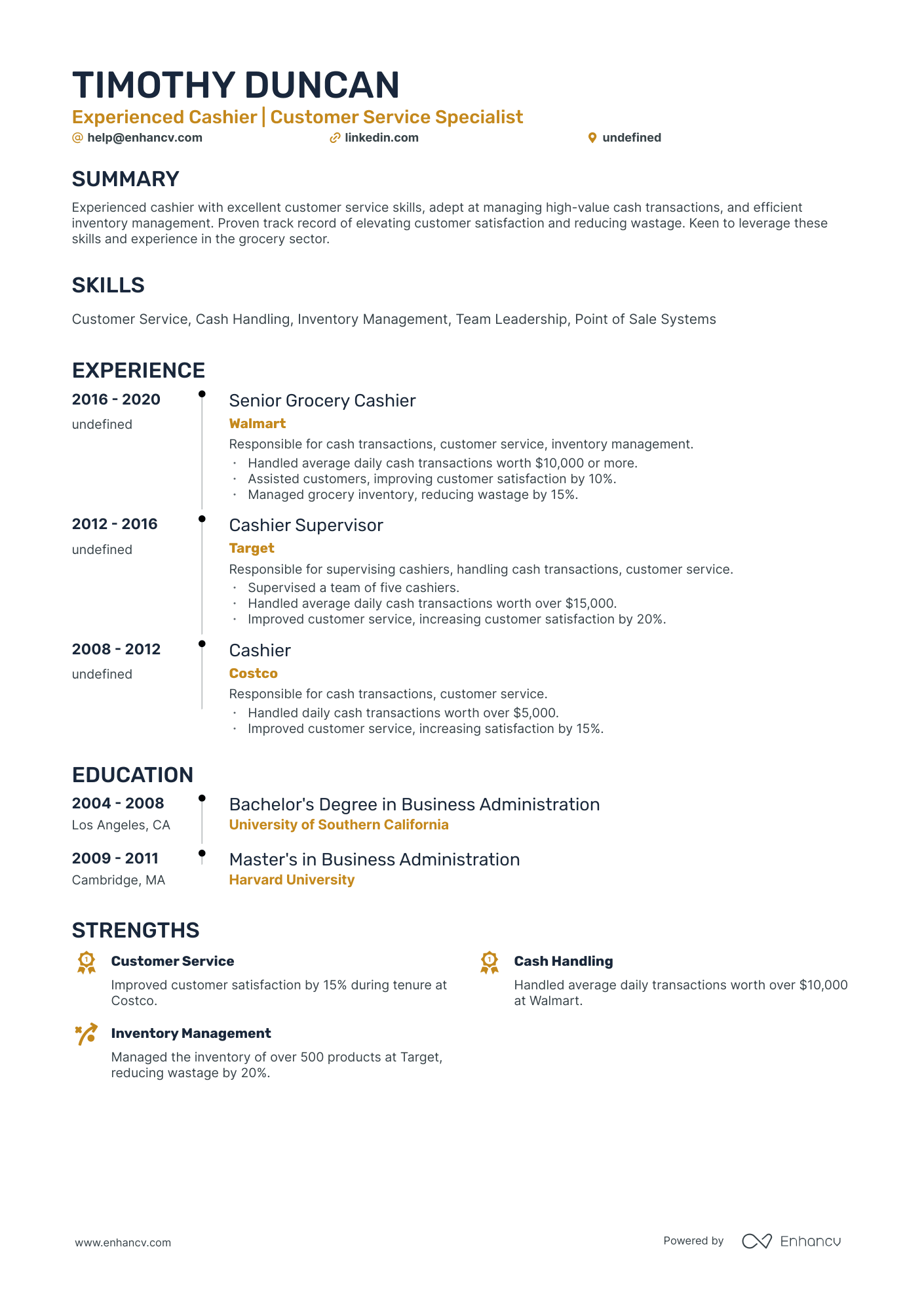 10 Grocery Store Cashier Resume Examples & Guide for 2026