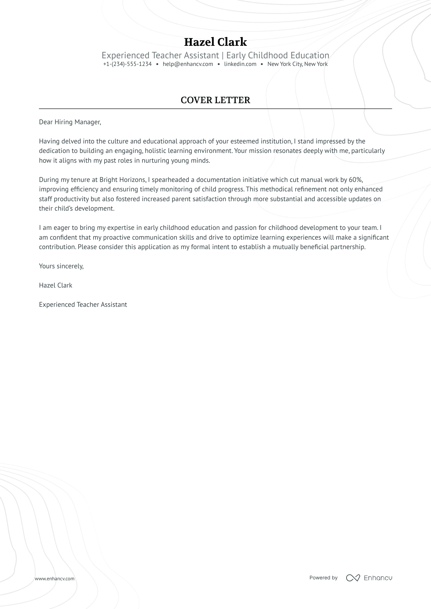 9 Professional Teacher Assistant Cover Letter Examples and Template for ...