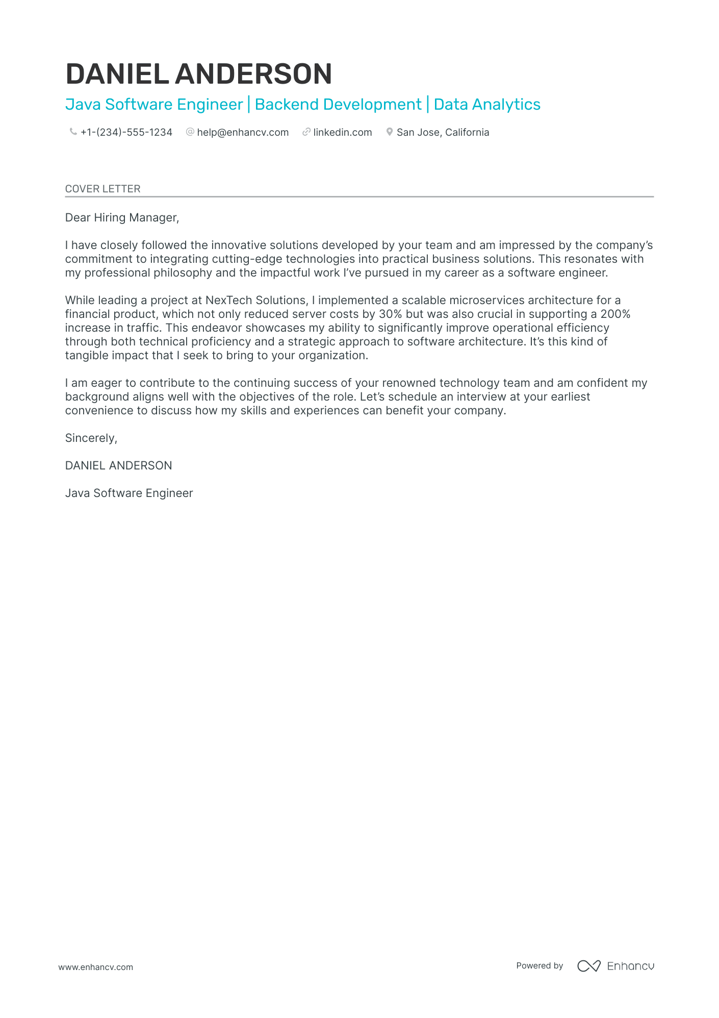 8 Professional Java Developer Cover Letter Examples and Template for ...