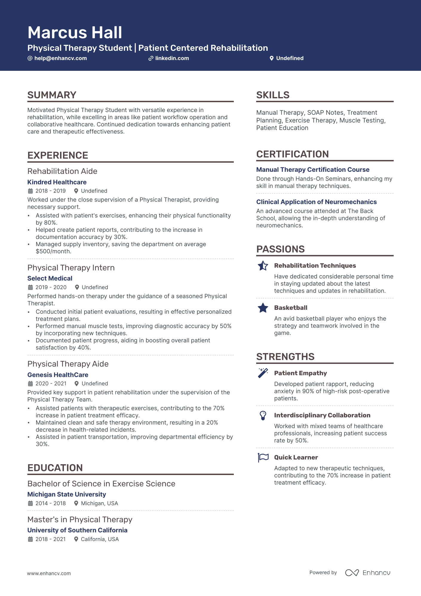 10 Physical Therapy Student Resume Examples & Guide for 2026