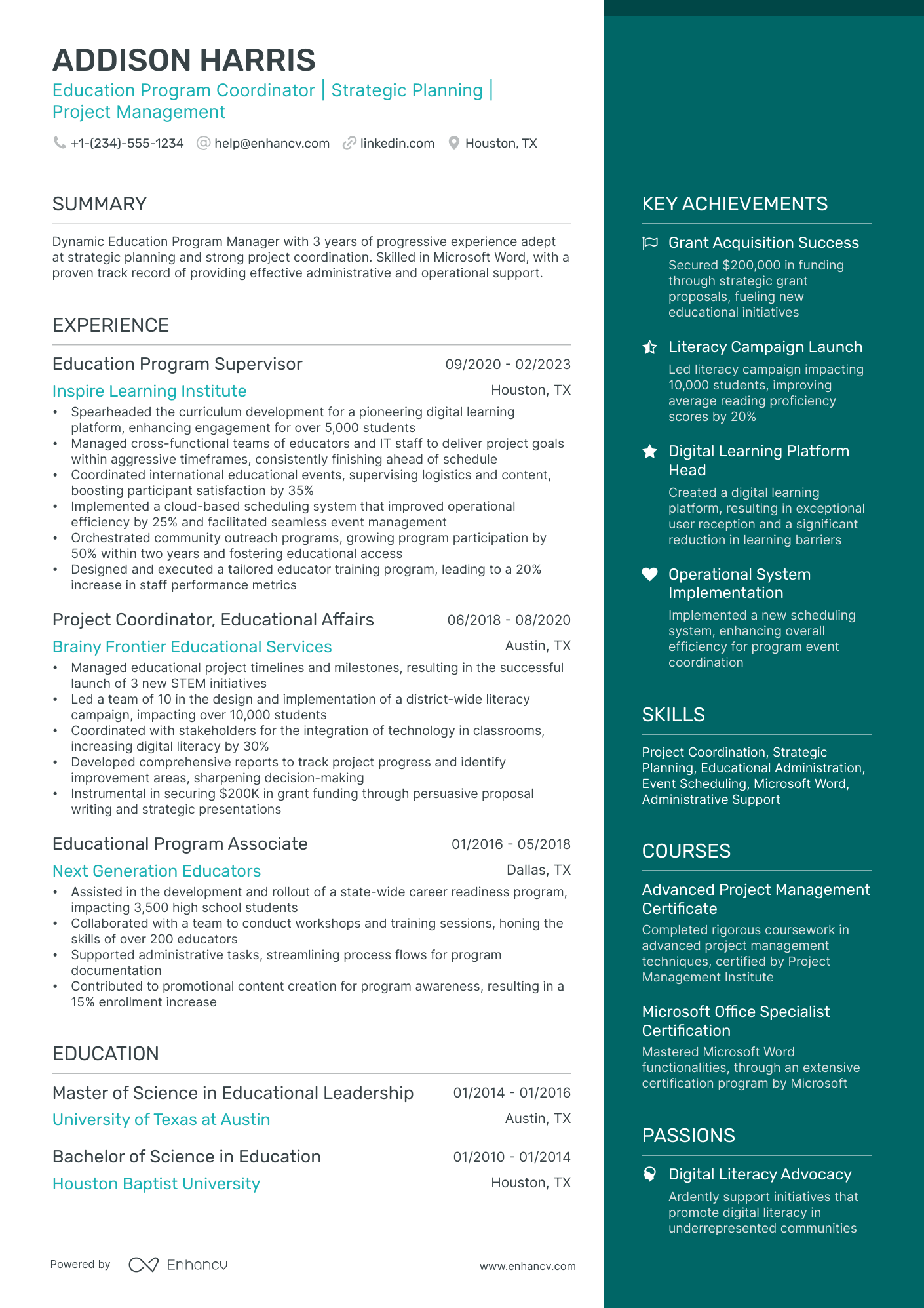 10 Education Program Manager Resume Examples & Guide for 2026