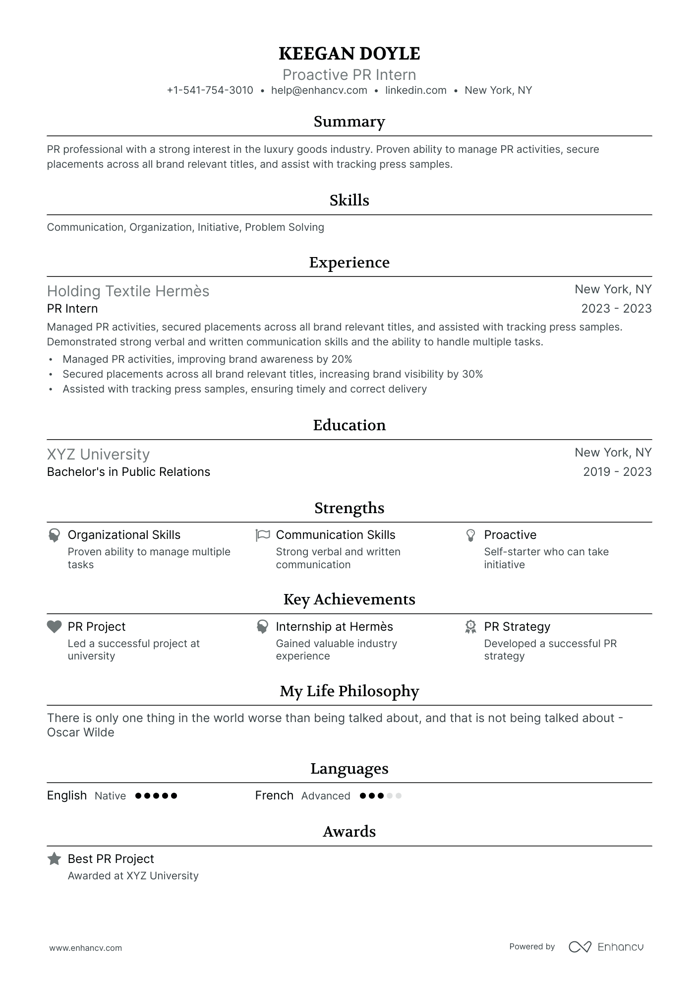 10 PR Intern Resume Examples & Guide for 2026