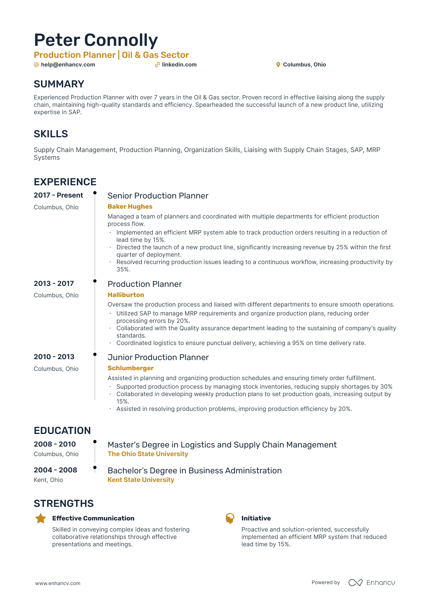 10 Production Planner Resume Examples & Guide for 2026