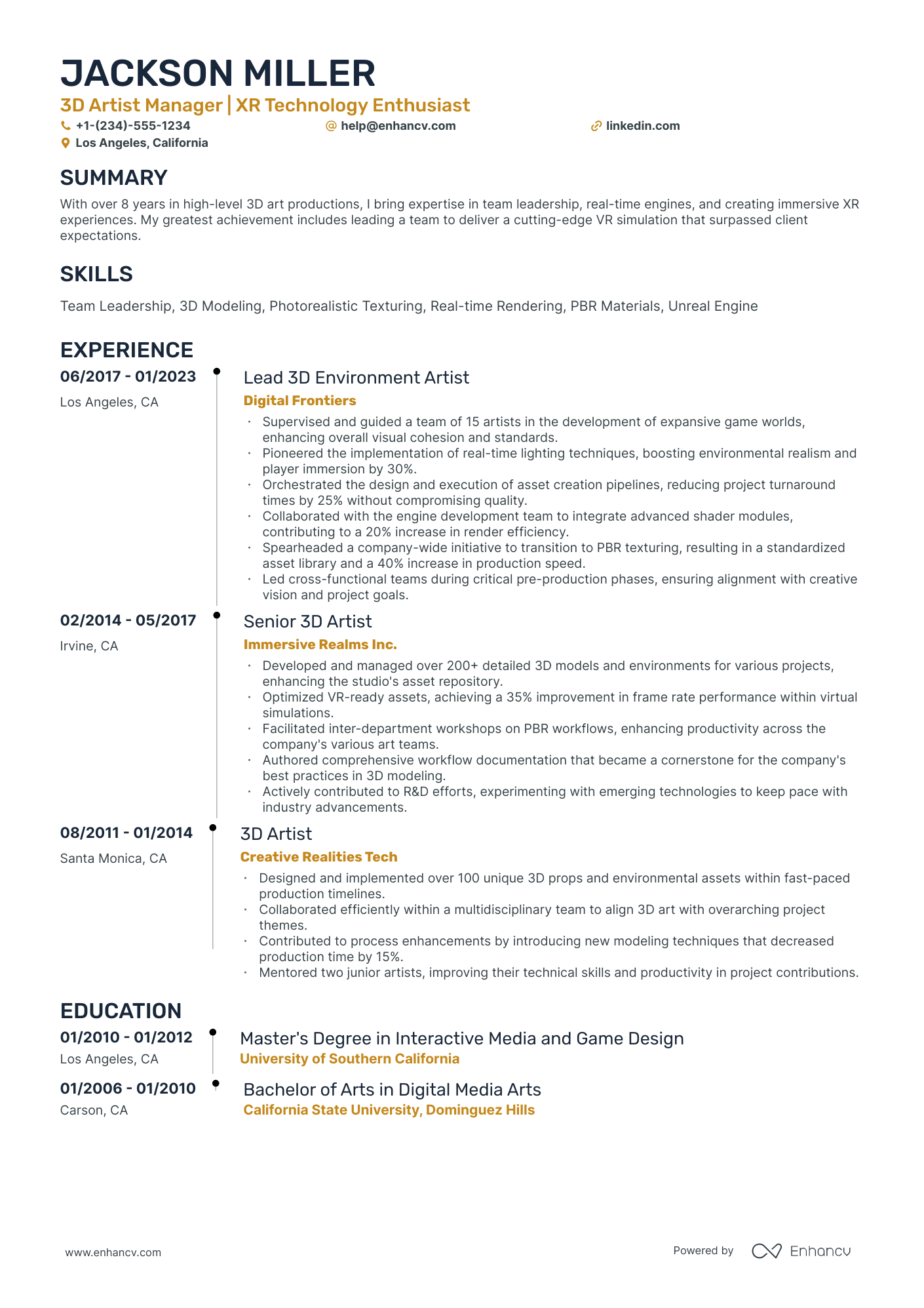 10 Artist Manager Resume Examples & Guide for 2026
