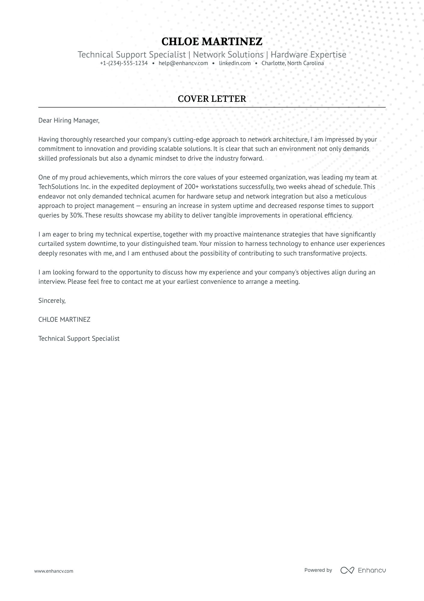 7 Professional IT Support Cover Letter Examples and Template for 2026 ...