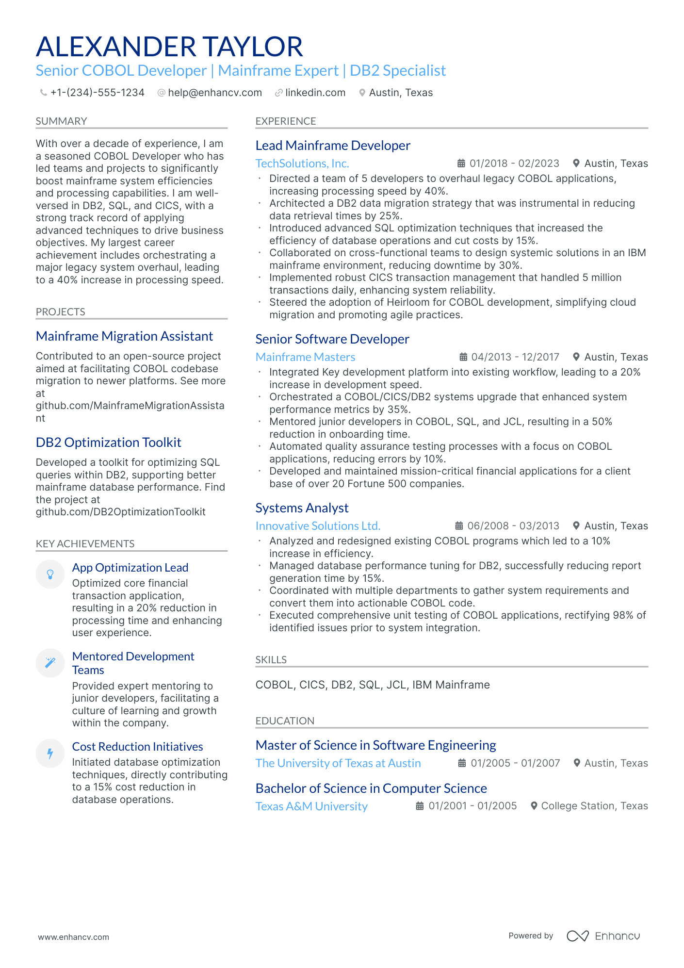 10 Cobol Developer Resume Examples & Guide for 2026