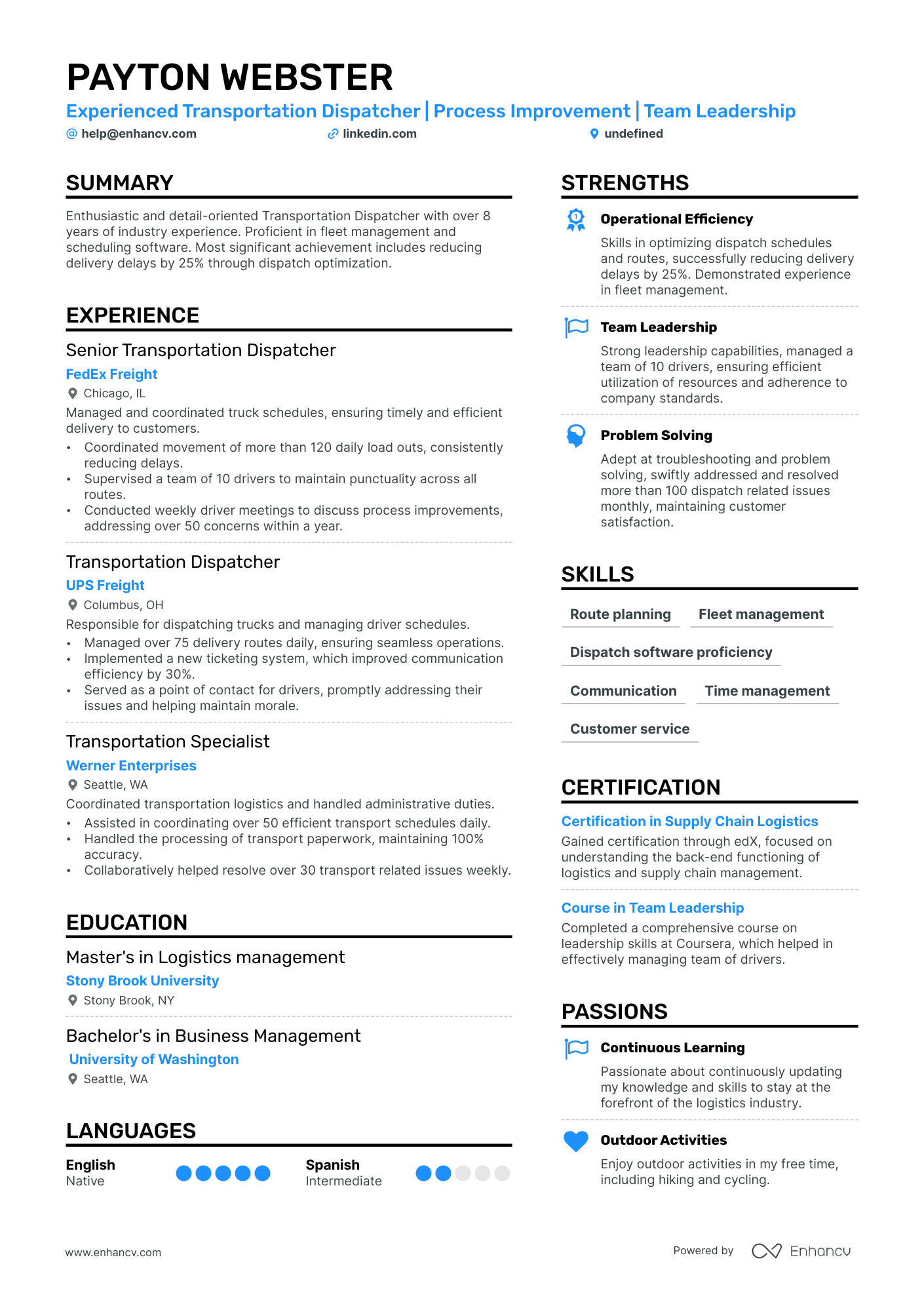 5 Transportation Dispatcher Resume Examples & Guide for 2024