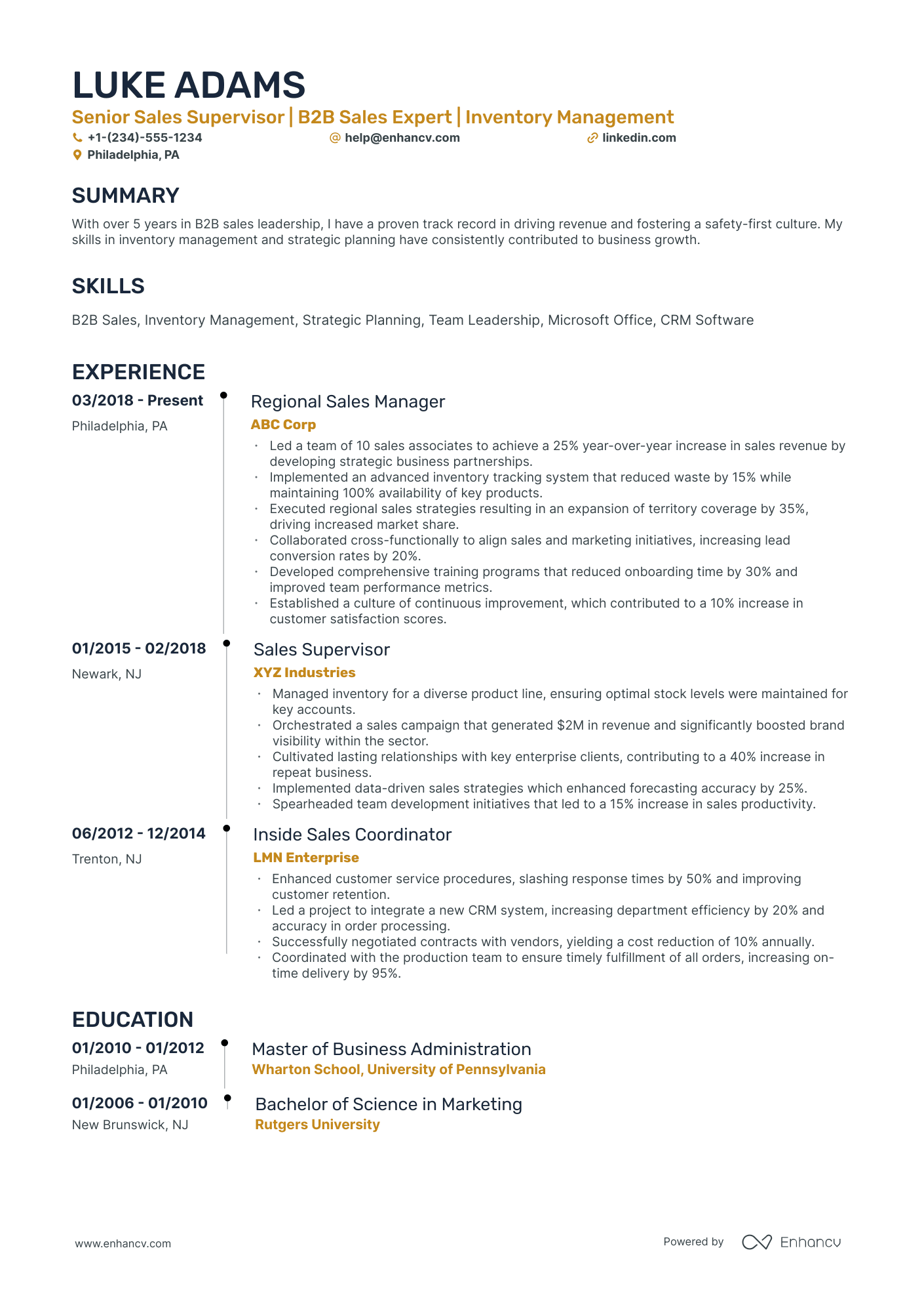 10 Sales Supervisor Resume Examples & Guide for 2026