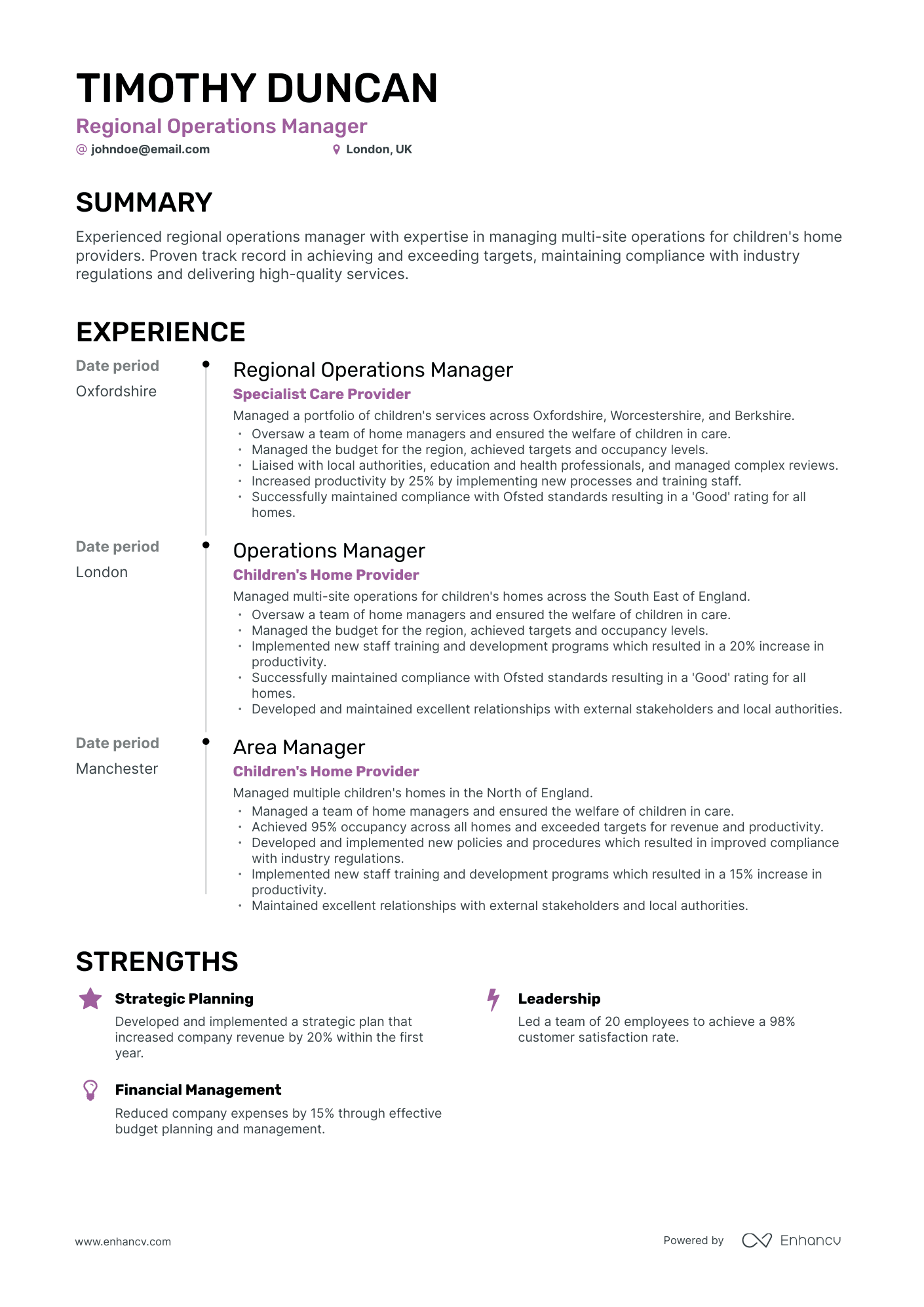 5 Regional Operations Manager Resume Examples & Guide for 2023