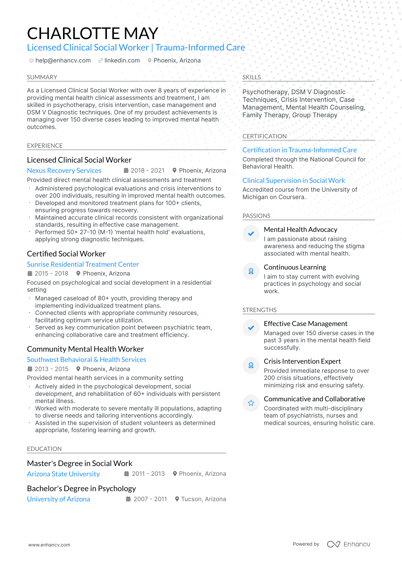 10 Clinical Social Worker Resume Examples & Guide for 2025