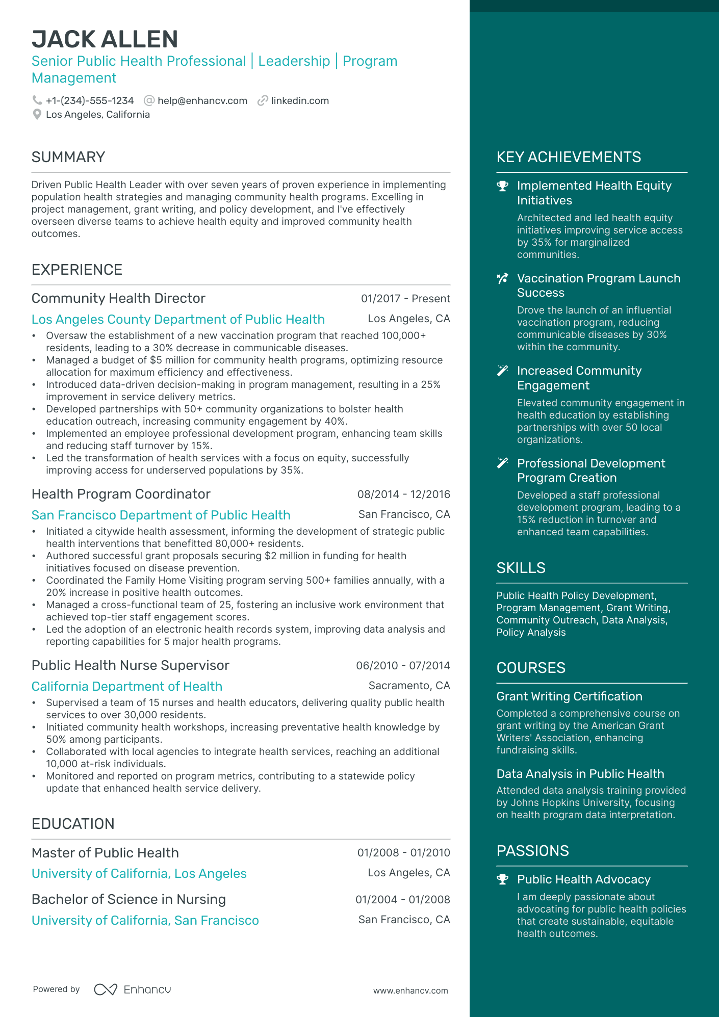 10 Public Health Program Manager Resume Examples & Guide for 2026