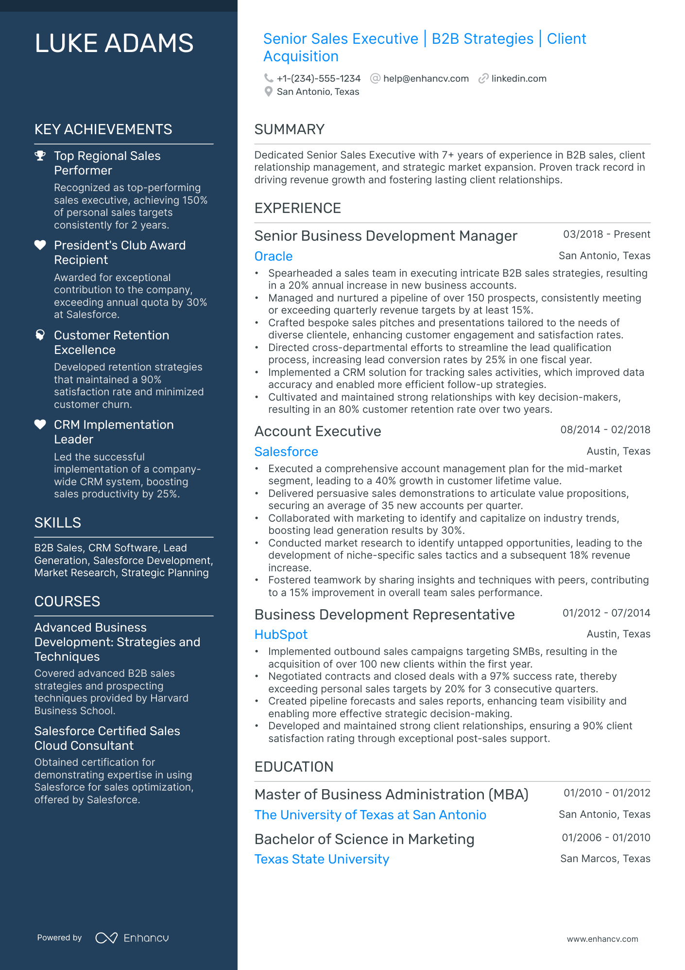 10 Senior Sales Executive Resume Examples & Guide for 2026