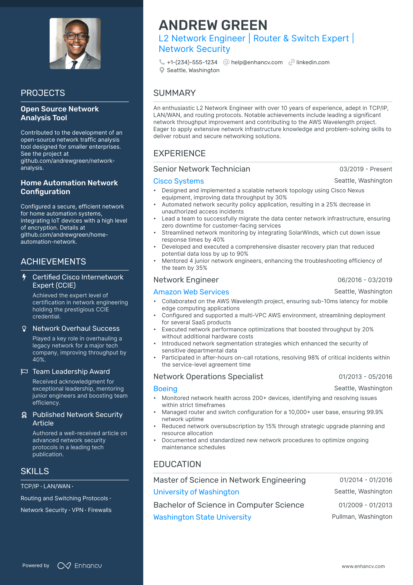 5 L2 Network Engineer Resume Examples & Guide for 2024