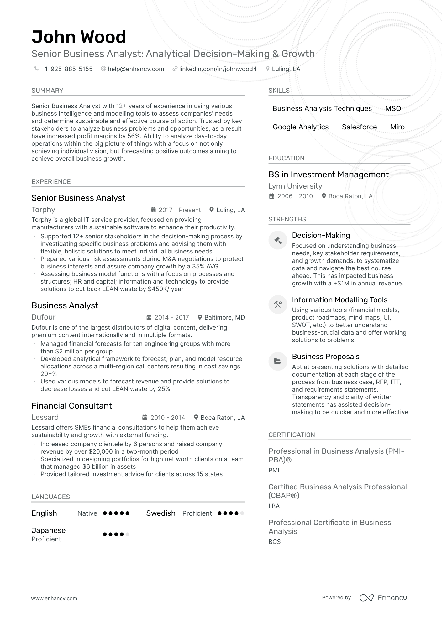 20 Business Analyst Resume Examples & Guide for 2024