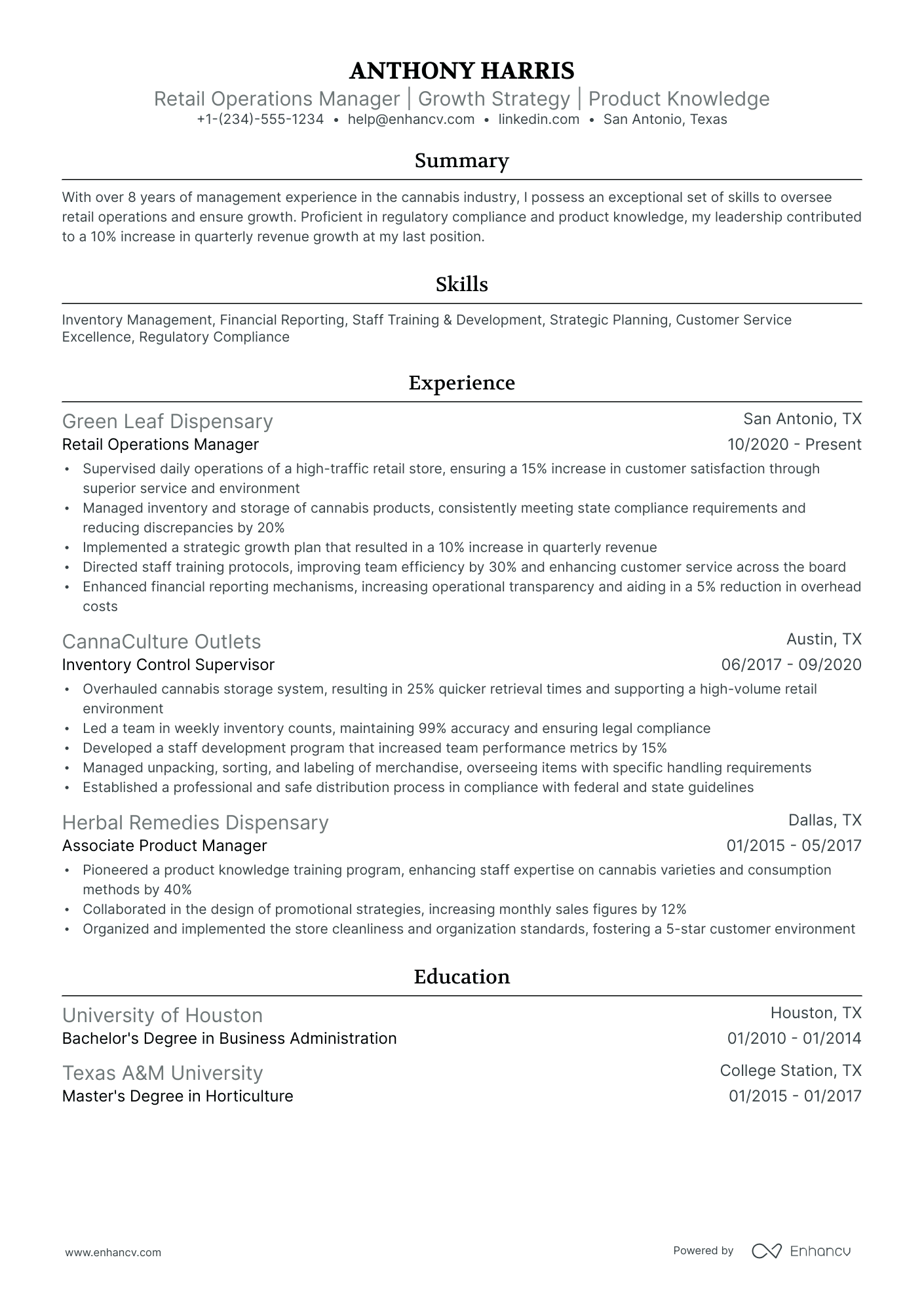 10 Retail General Manager Resume Examples & Guide for 2026