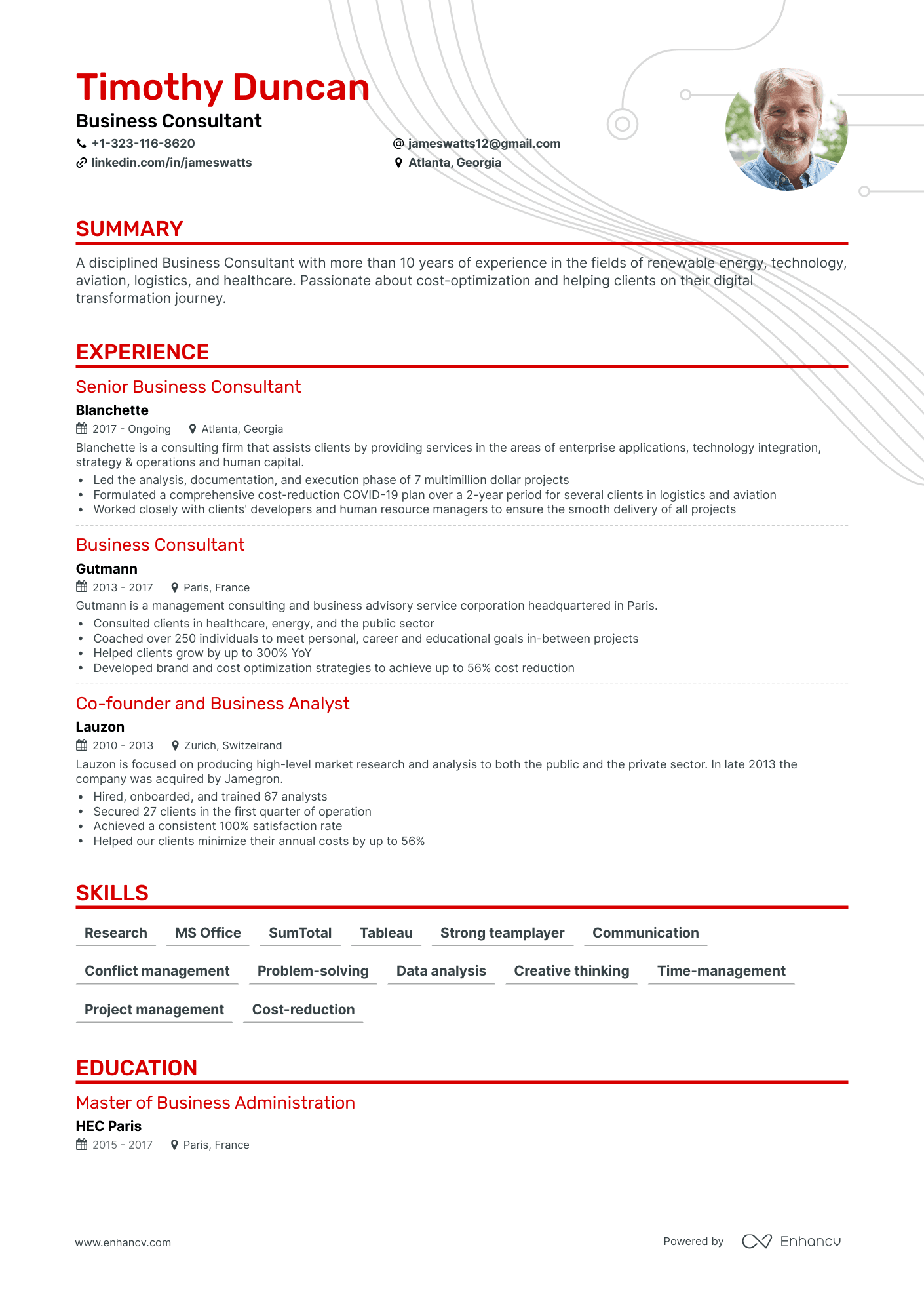 5 Business Consultant Resume Examples & Guide for 2024