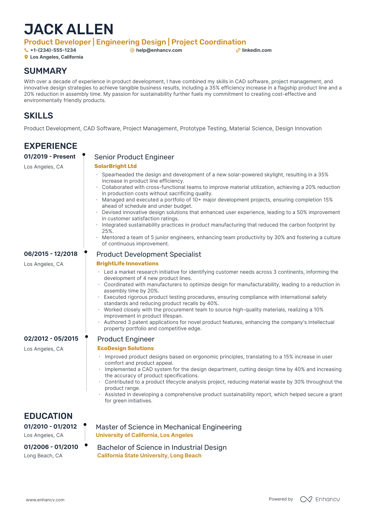 10 Product Developer Resume Examples & Guide for 2025