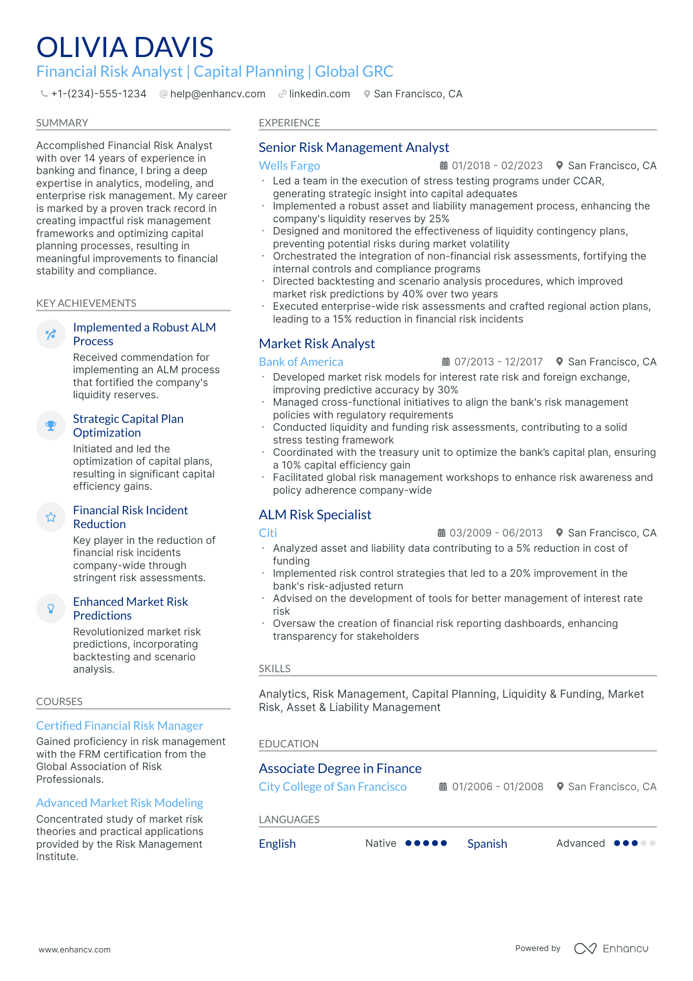 10 Financial Risk Analyst Resume Examples & Guide for 2026