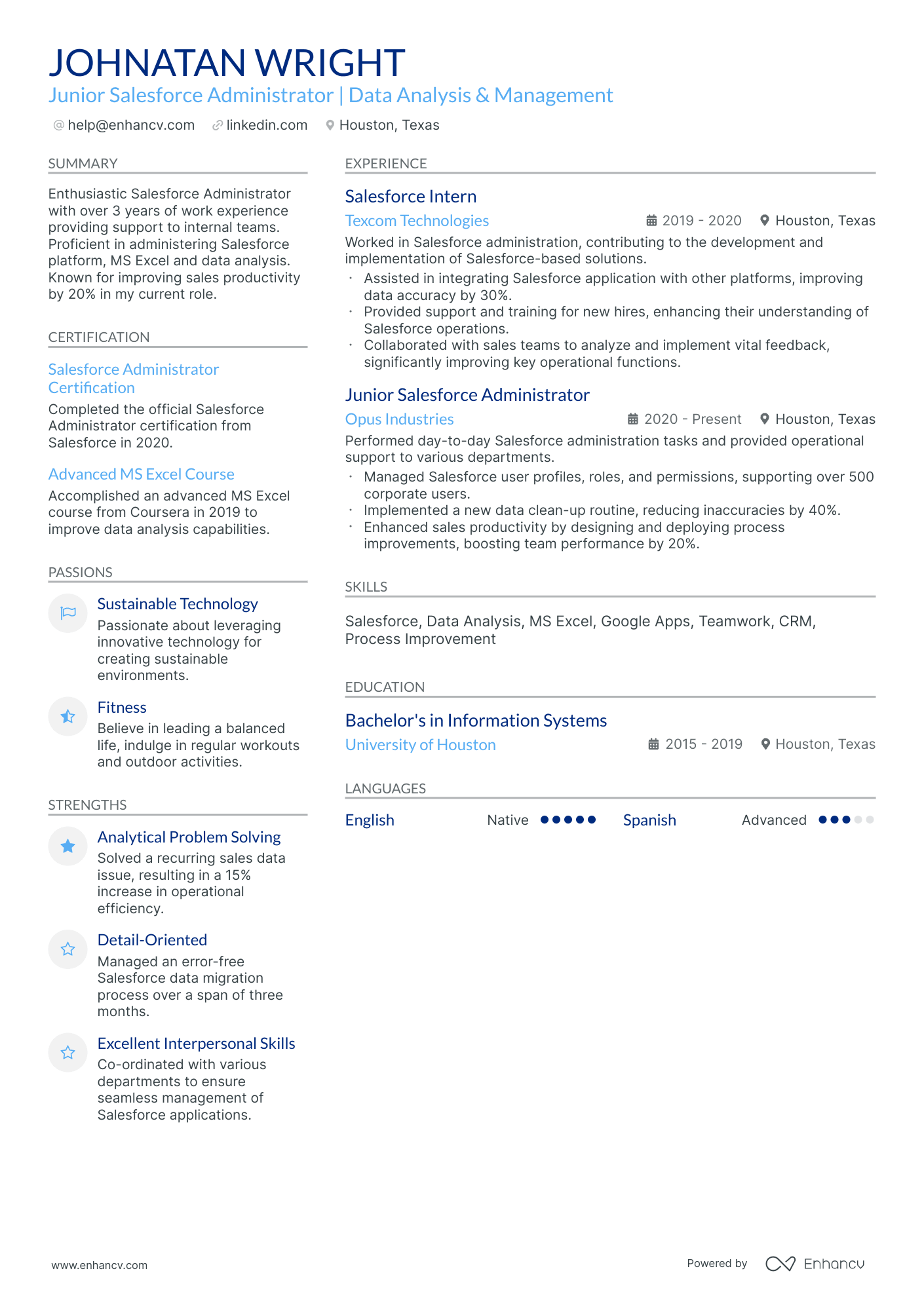 10 Junior Salesforce Admin Resume Examples & Guide for 2026