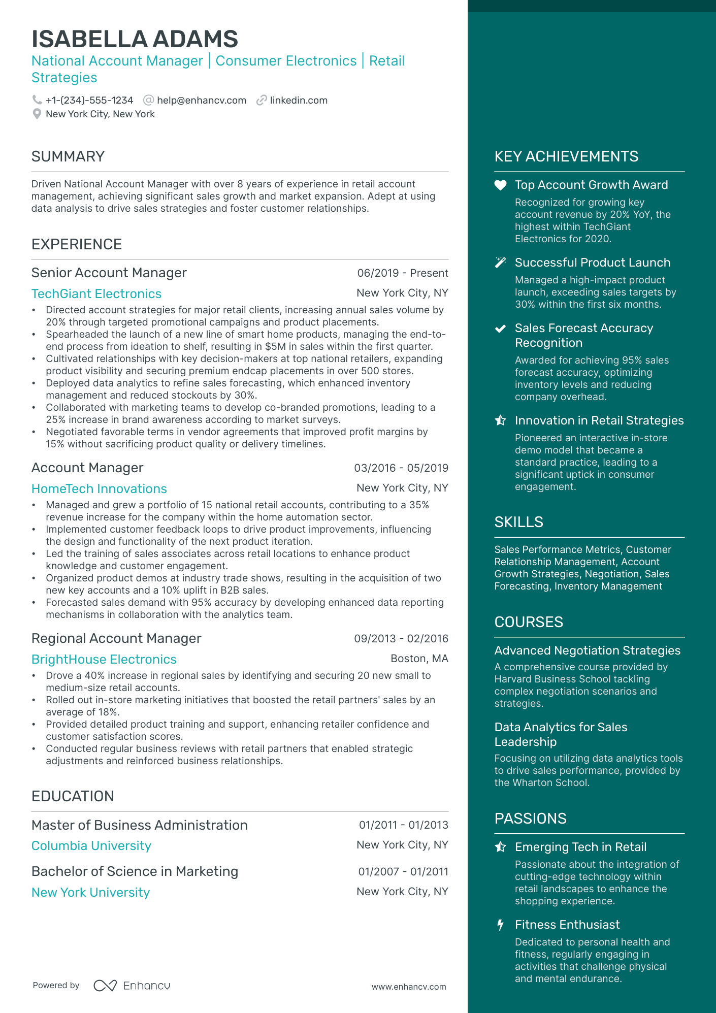 10 National Account Manager Resume Examples & Guide for 2026