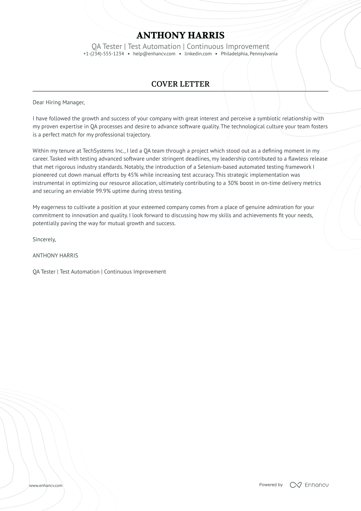 5 Professional Test Engineer Cover Letter Examples and Template for ...