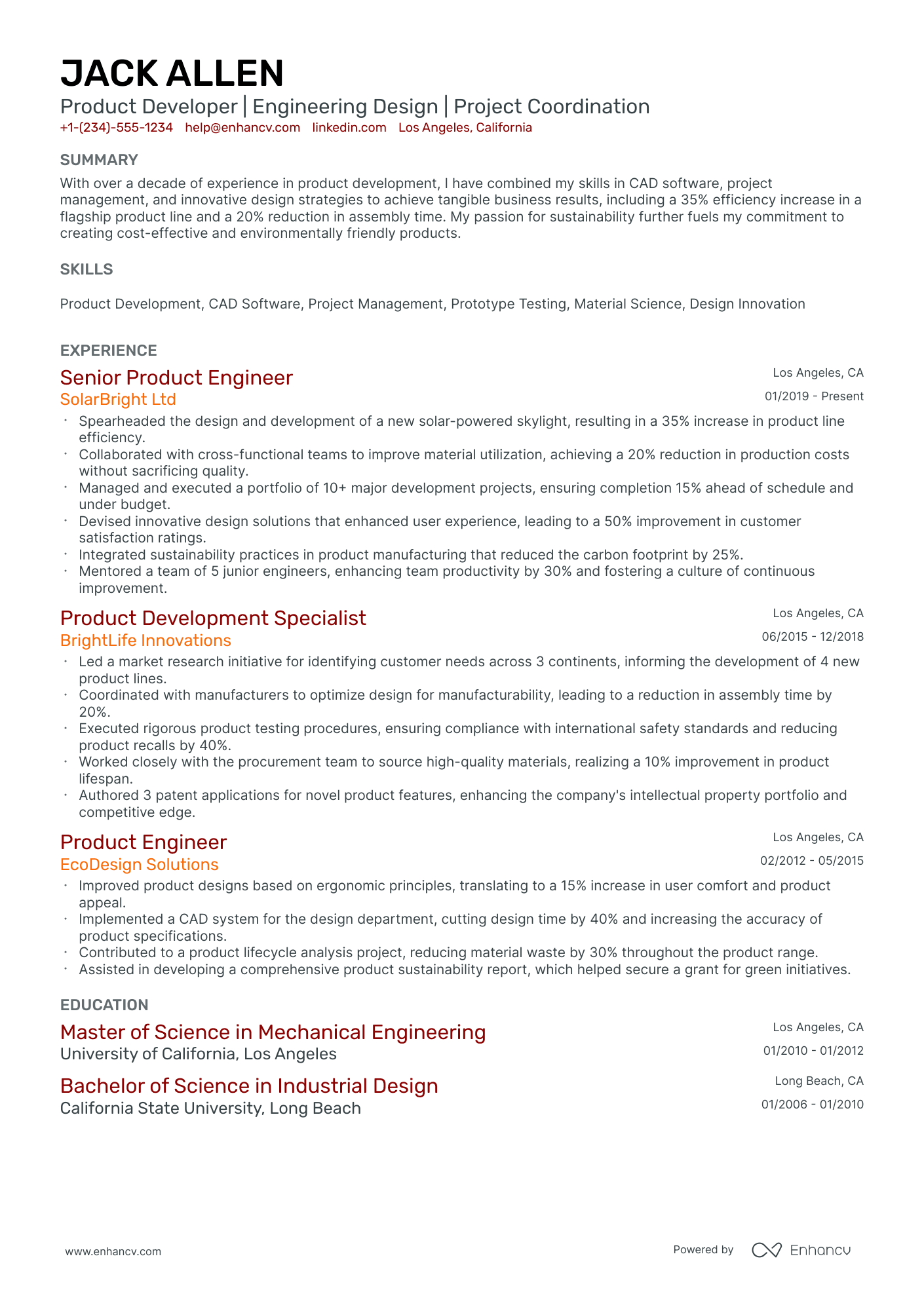 10 Product Developer Resume Examples & Guide for 2025