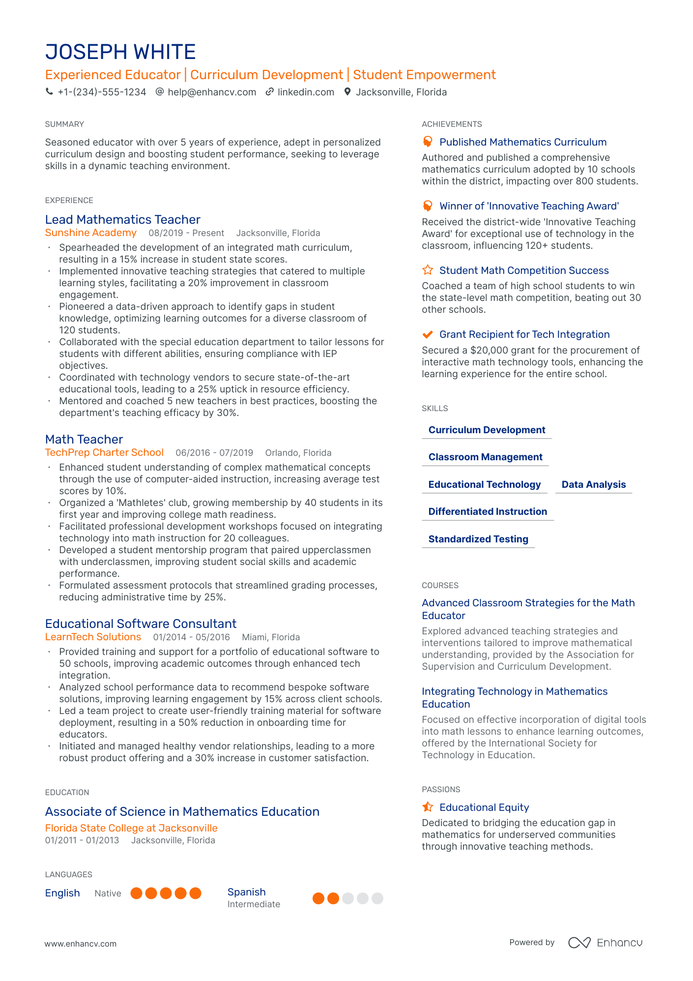 5 Technology Teacher Resume Examples & Guide for 2024