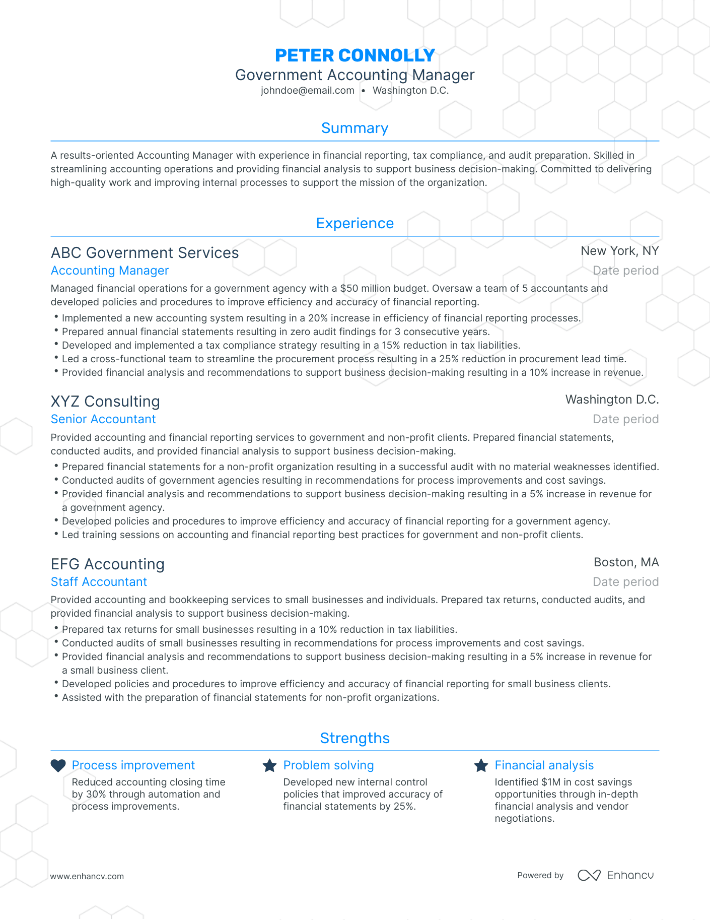 5 Government Accounting Resume Examples & Guide for 2024