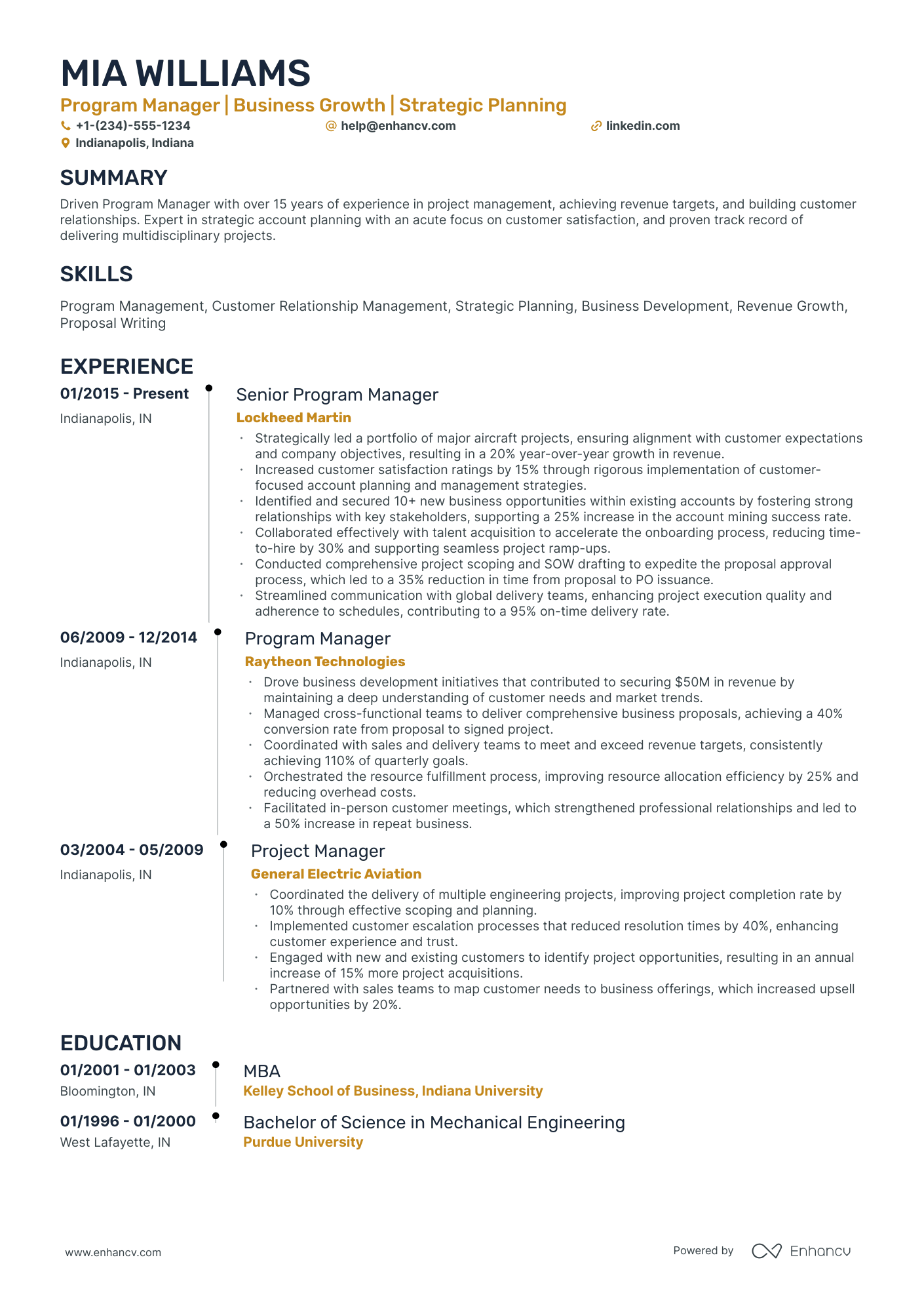 10 Aerospace Program Manager Resume Examples & Guide for 2026