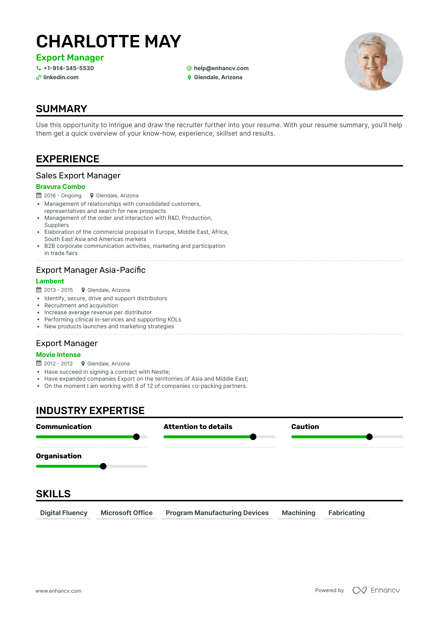 Export Manager Resume Examples & Guide for 2023 (Layout, Skills ...