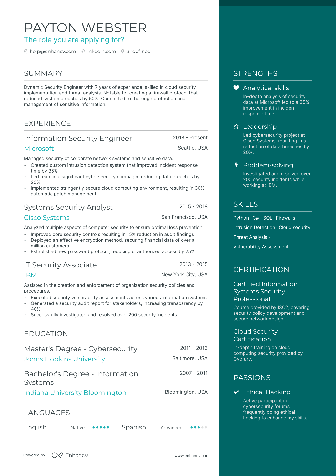 5 Information Security Engineer Resume Examples & Guide for 2024