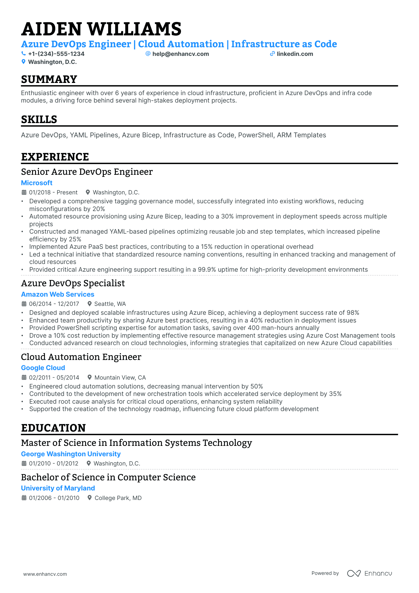 10 Azure Devops Engineer Resume Examples & Guide for 2025