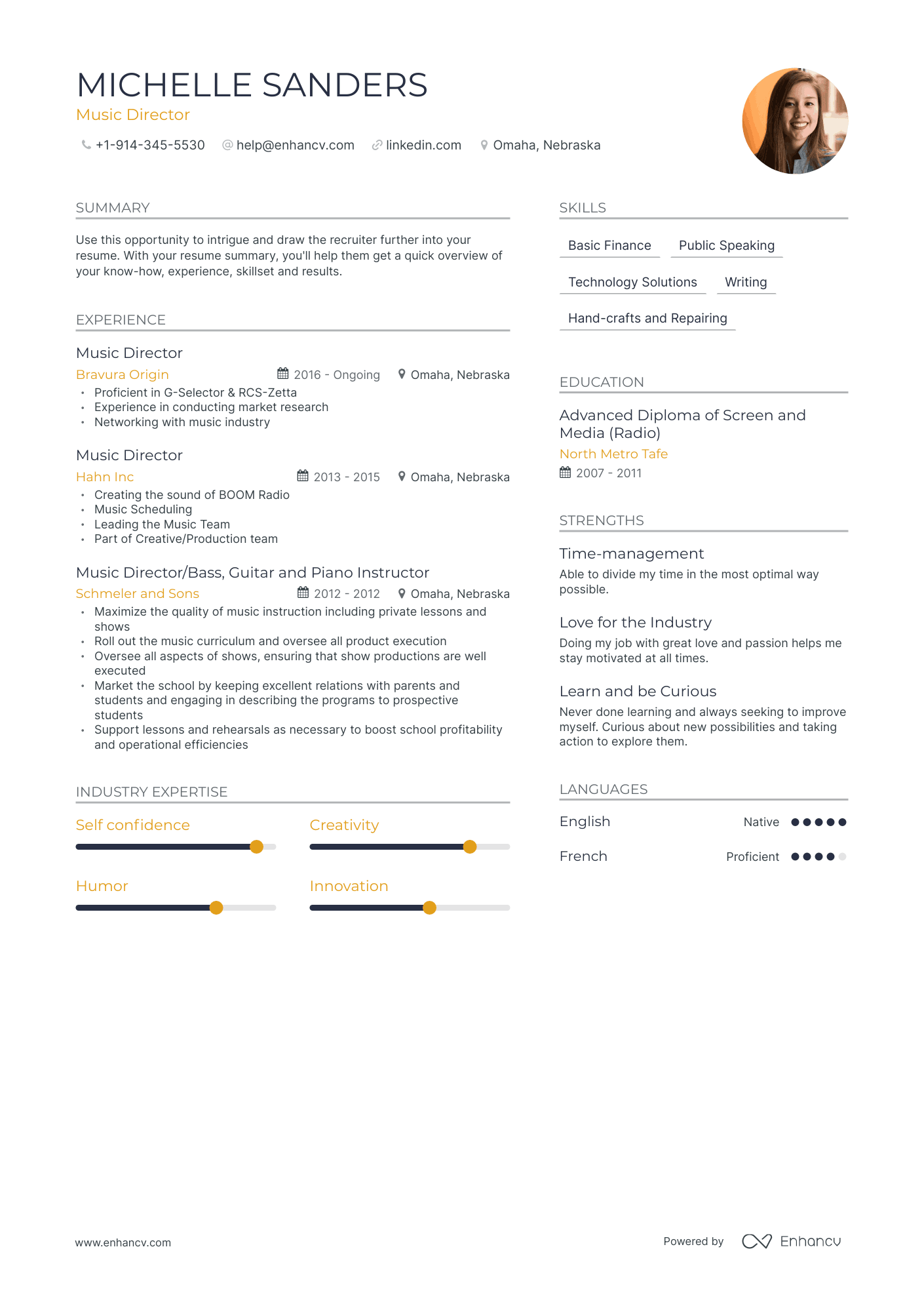 Music Director Resume Examples & Guide for 2023 (Layout, Skills ...