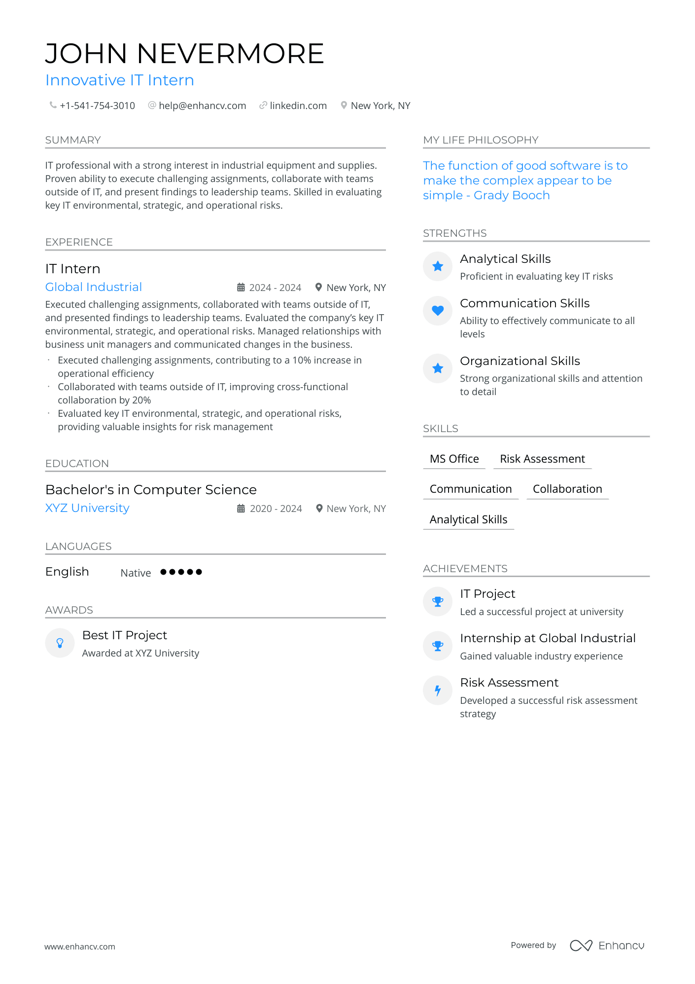 5 IT Intern Resume Examples & Guide for 2024